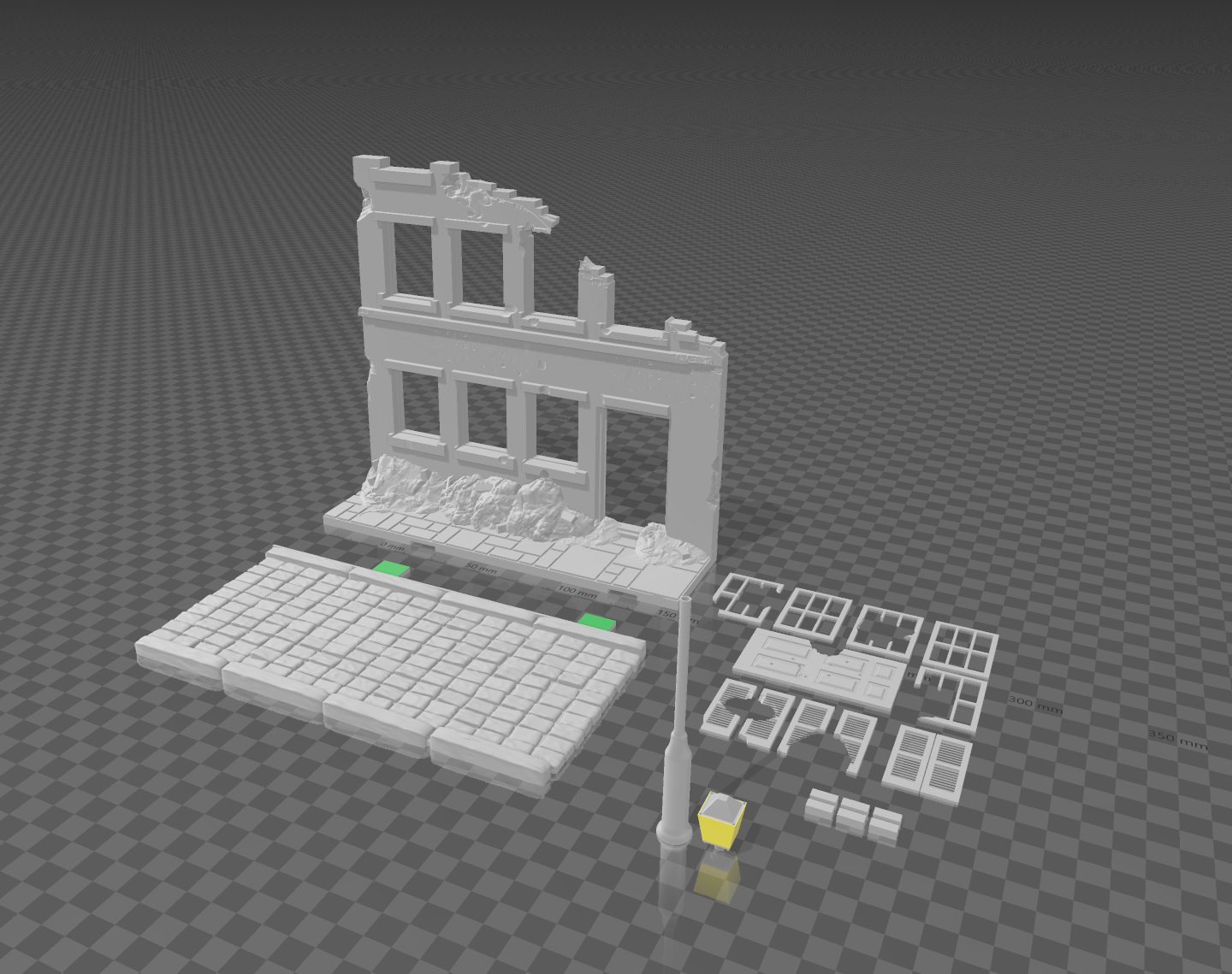 🏠 Street and ruined house ww2 1/35・ STL File for 3D printing・Cults