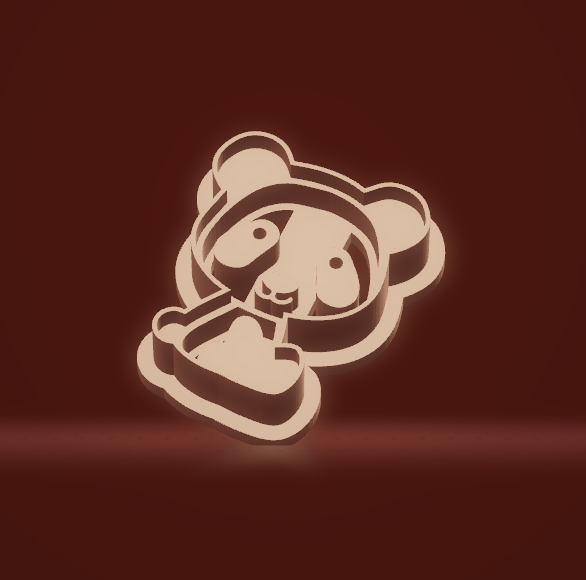 STL file cookie cutter stamp panda smiling 🍪・3D printable model to ...