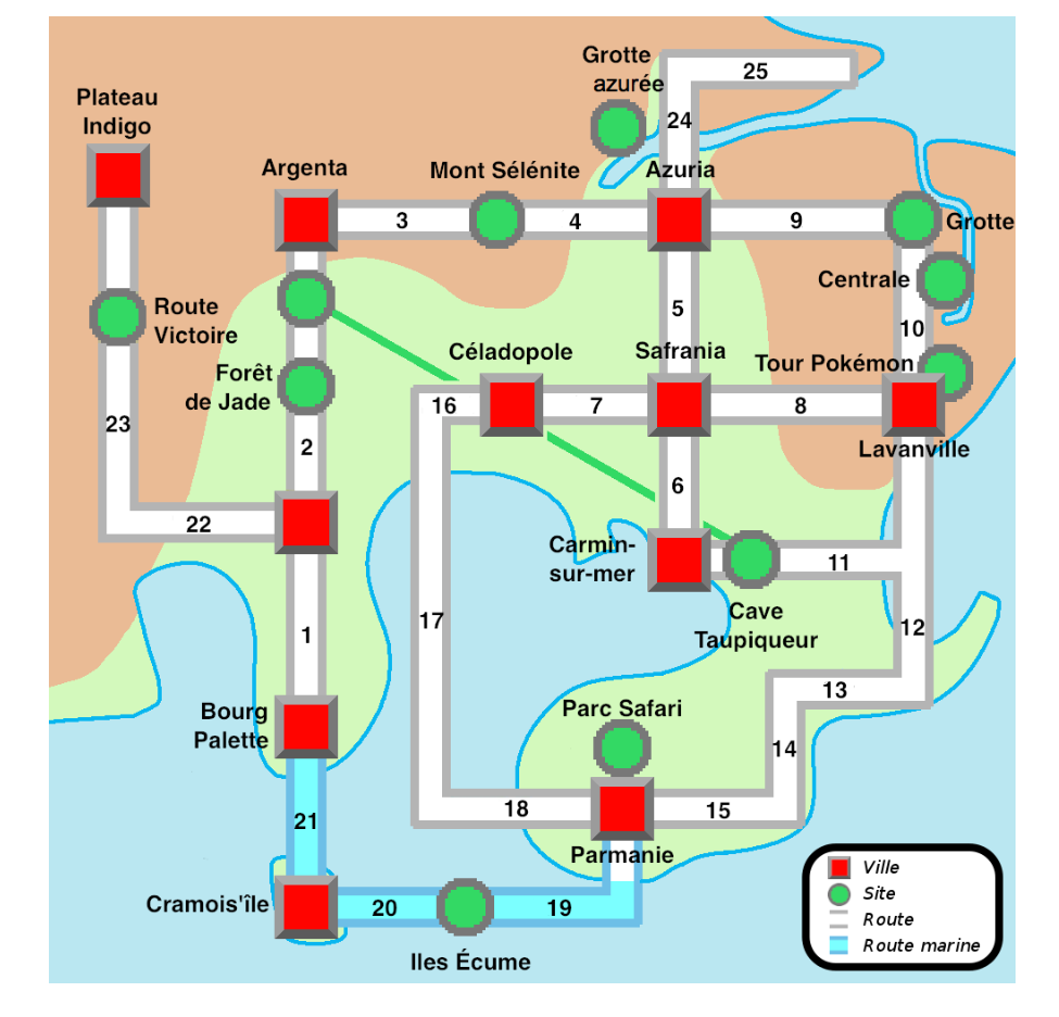 🗺️ Pokémon Red - Blue - Yellow Map・Free STL File for ・Cults