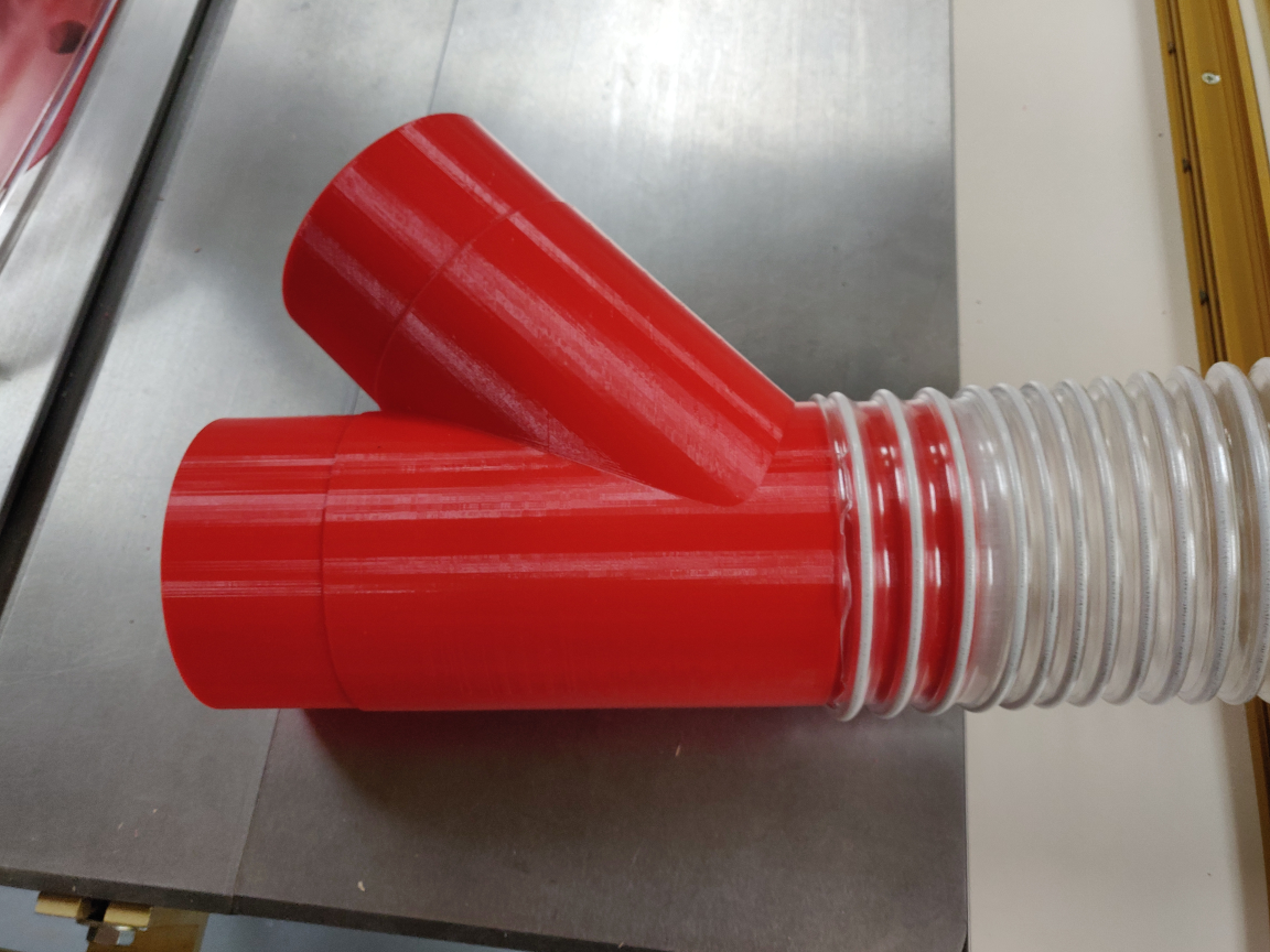 3D print 4" Y Fitting Dust Hose Connector・Cults