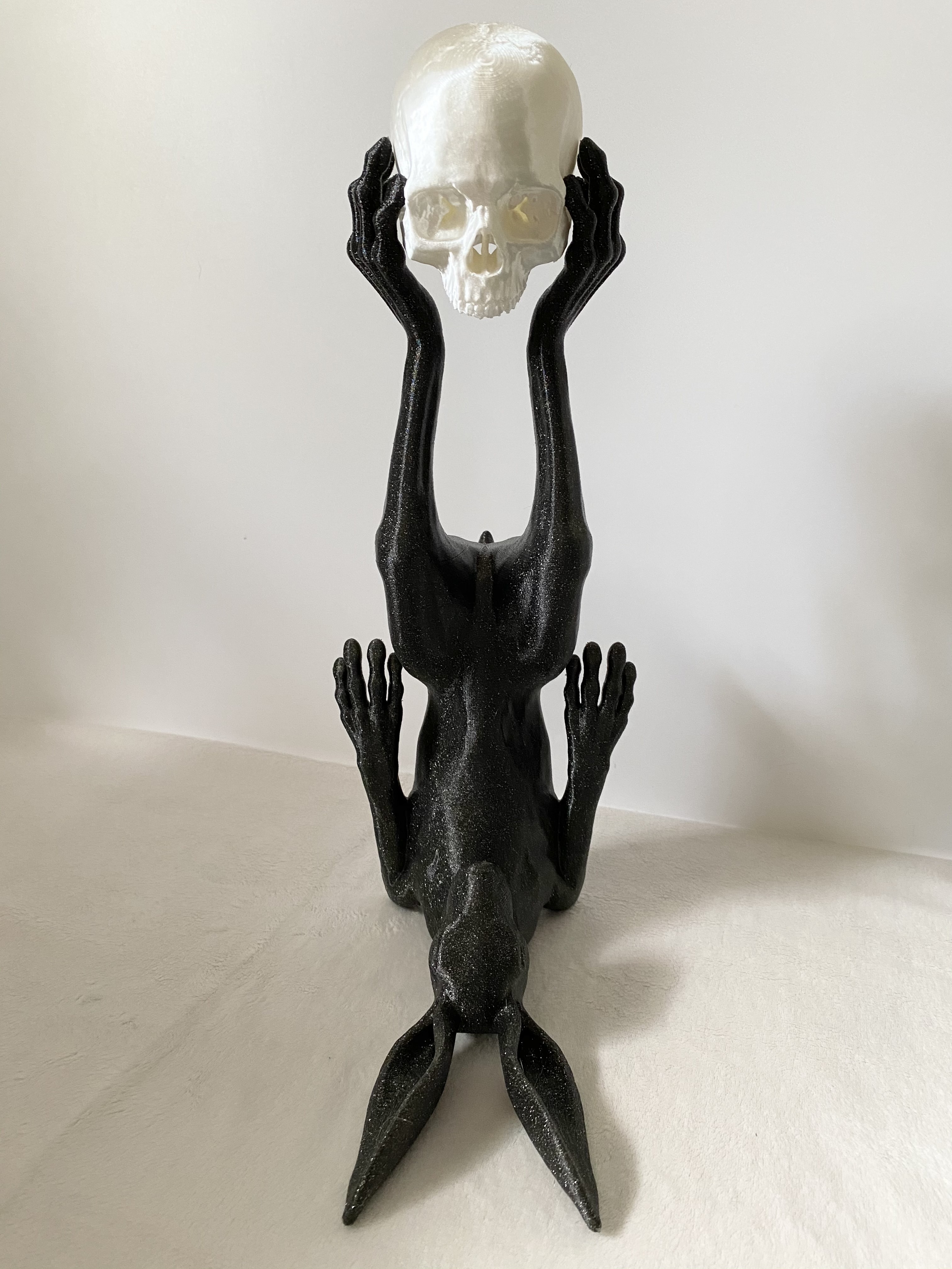 STL file Rabbit Playing with Human Skull 🐇 ・3D print model to download ...