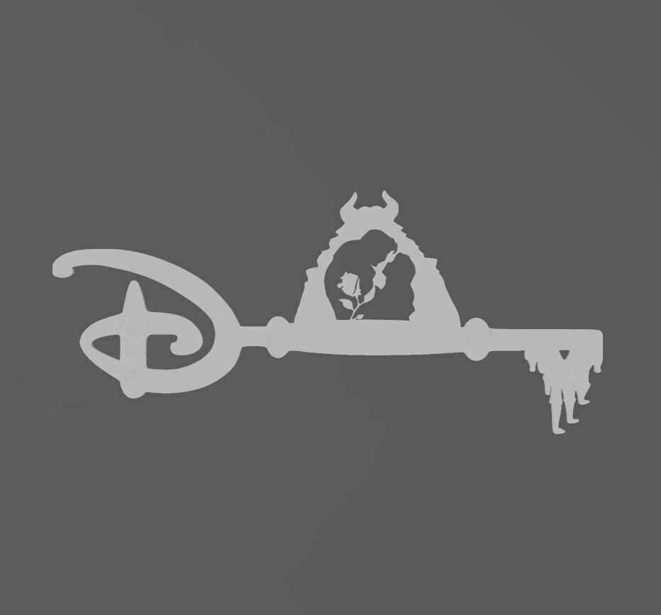 STL file Key Beauty and the beast - Key beauty and the beast - Disney 🔑 ...