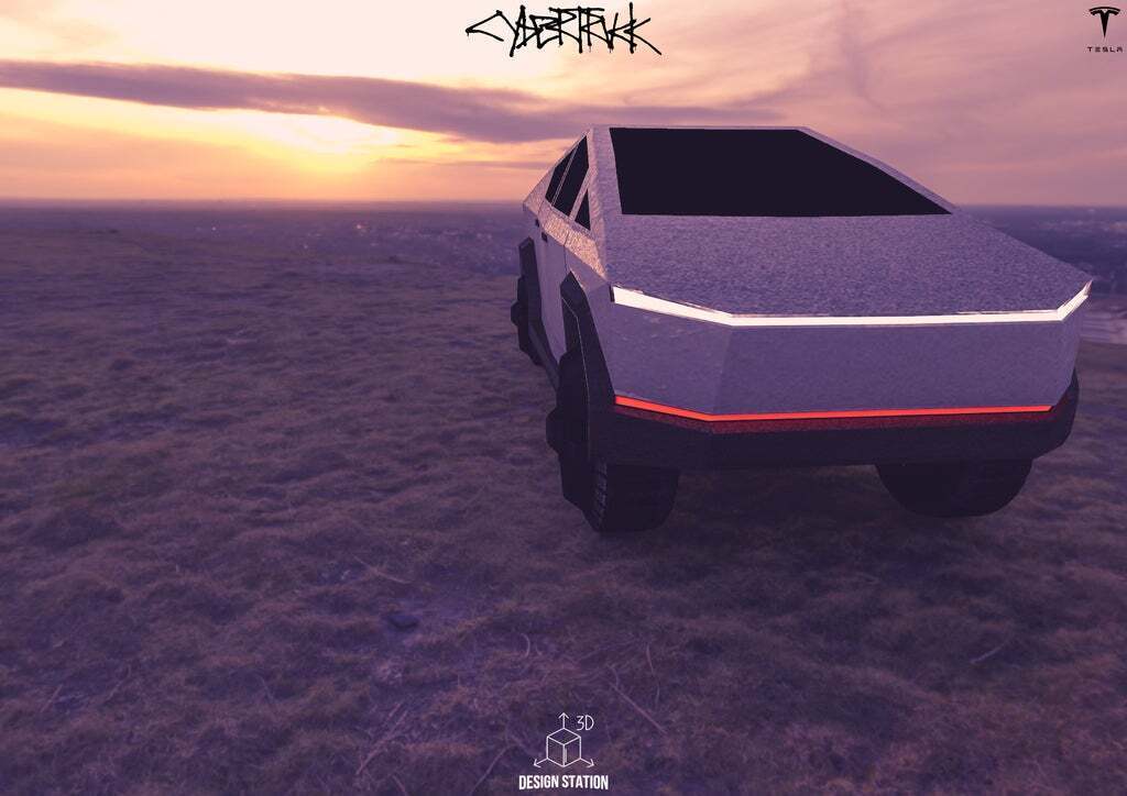 🚗 TESLA CYBERTRUCK-3D PRINTABLE・Free STL File for ・Cults