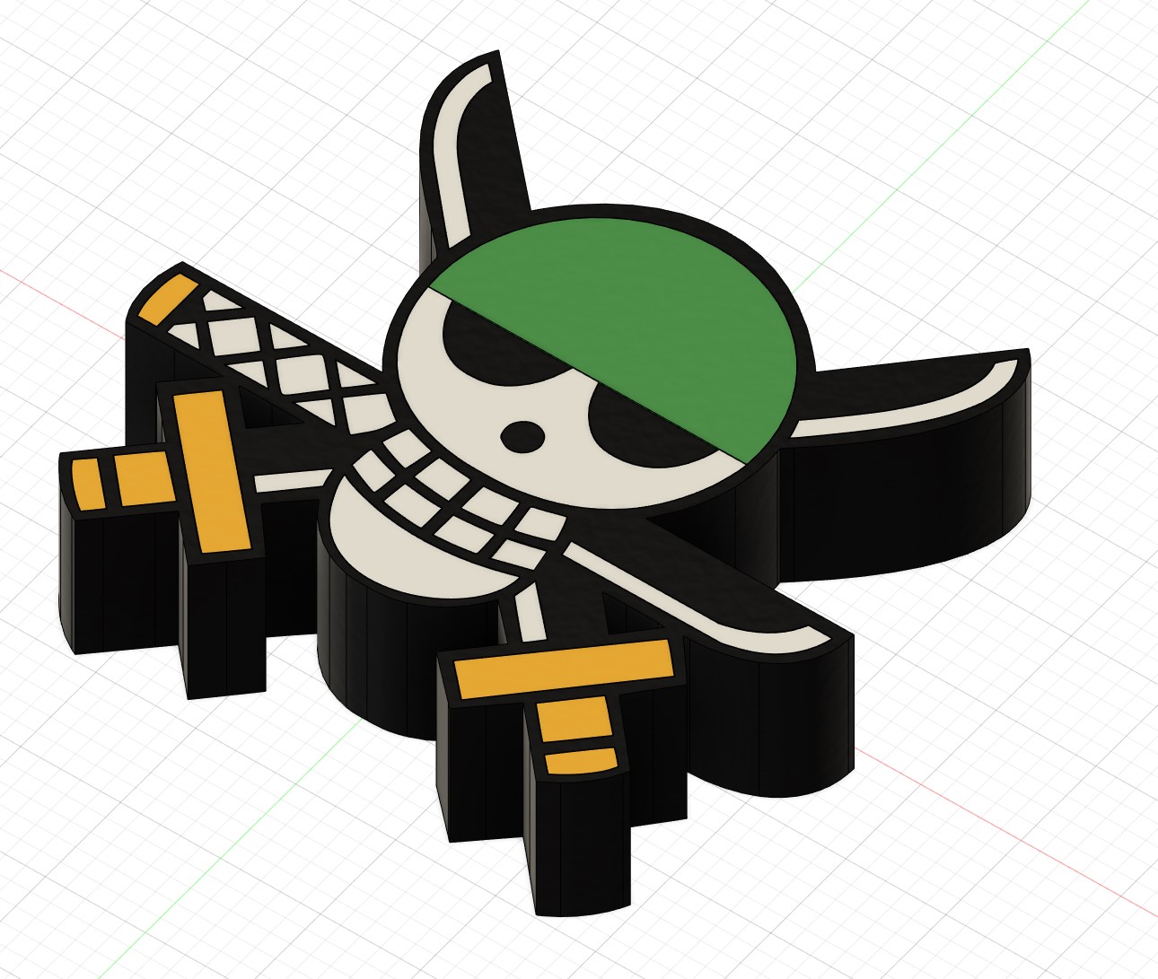 STL file One piece Zoro Skull 💀 ・3D printing model to download・Cults