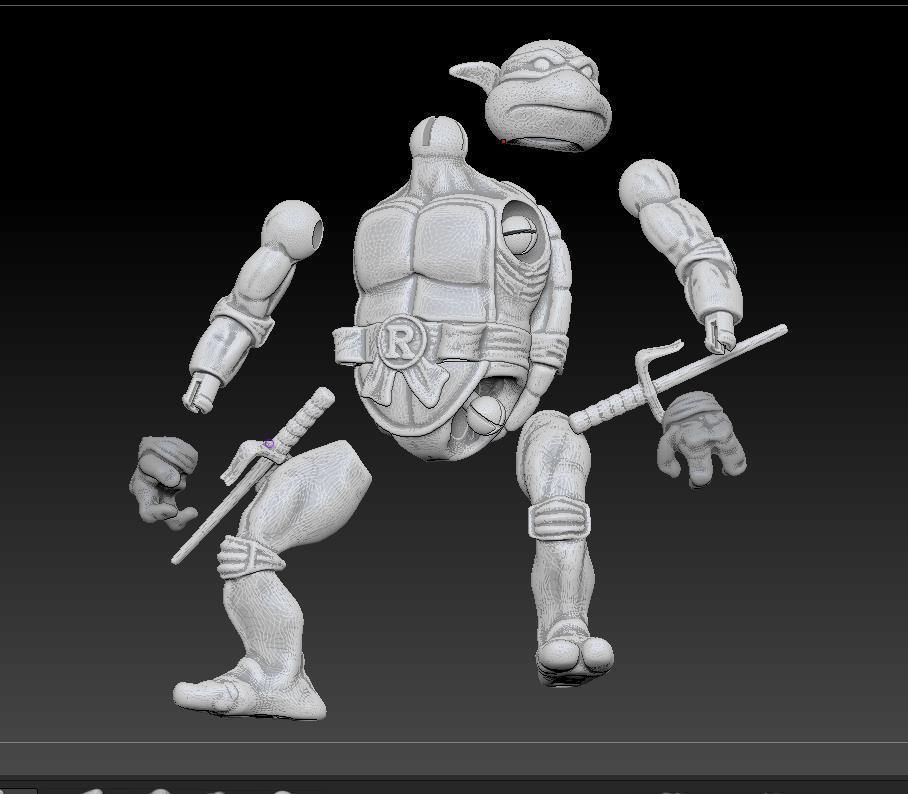 3D file Raphael TMNT 6" ACTION FIGURE FOR 3D PRINTING. 🎨 ・3D print ...