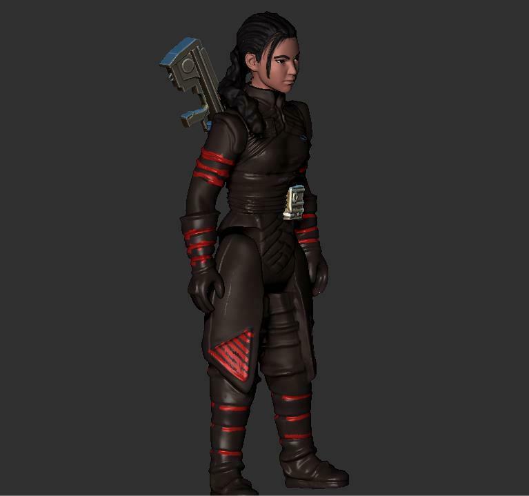 3D file STAR WARS .STL THE MANDALORIAN, Fennec Shand OBJ. KENNER STYLE ...