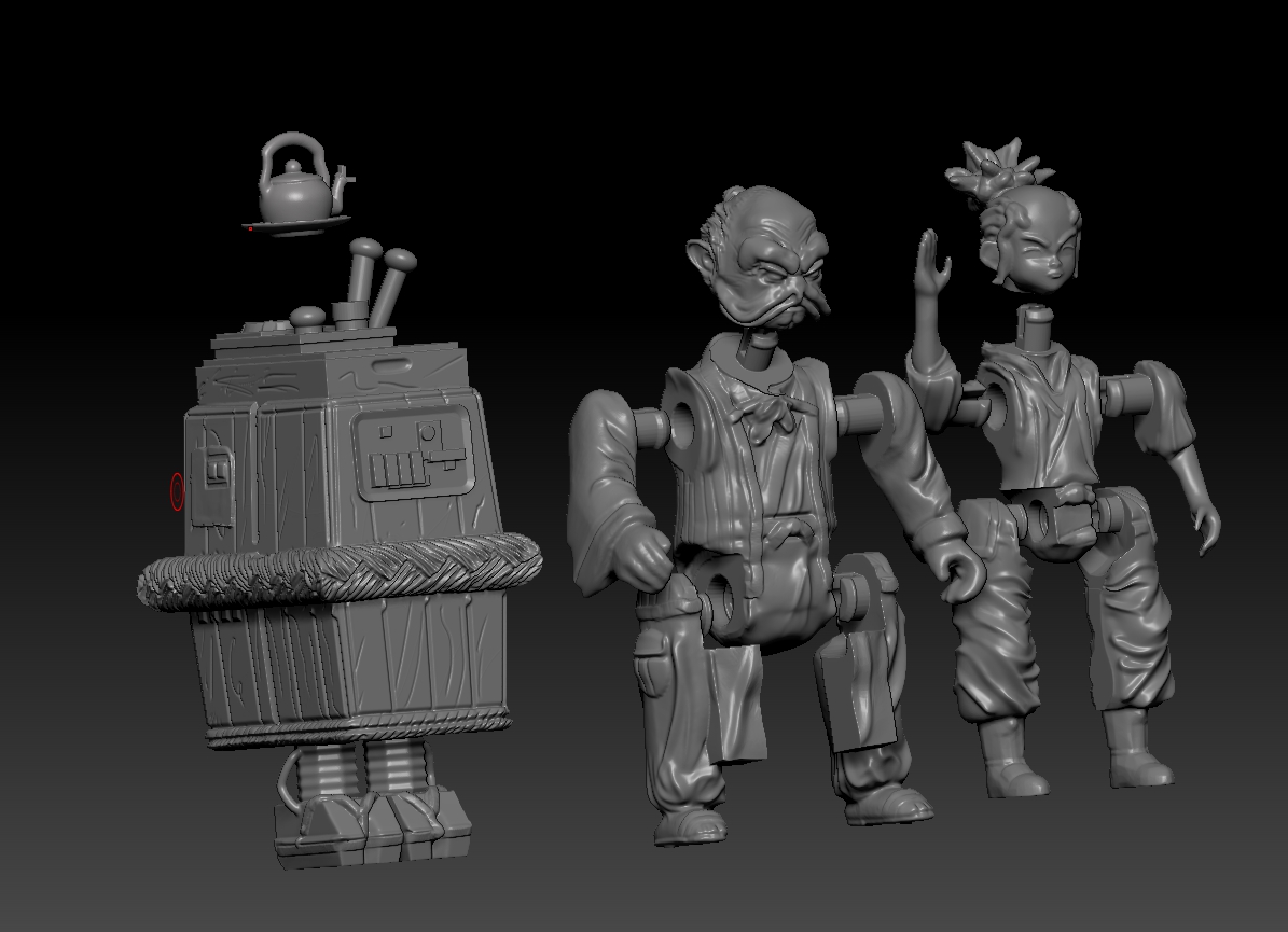 ⭐ STAR WARS .STL VISIONS, THE OLD MAN, THE BOSS AND THE GONK OBJ ...