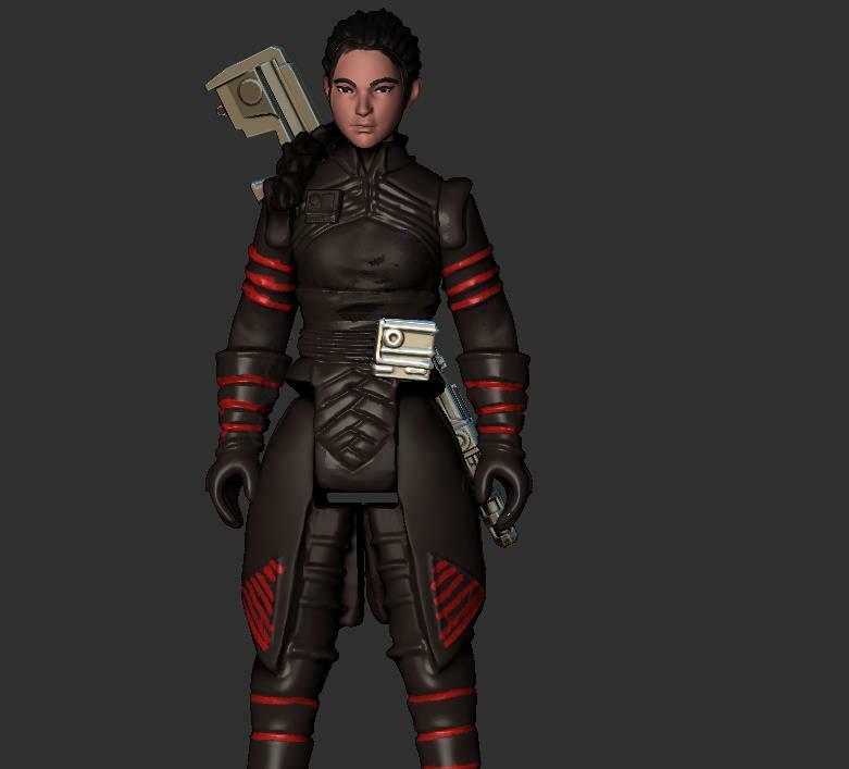 3D file STAR WARS .STL THE MANDALORIAN, Fennec Shand OBJ. KENNER STYLE ...