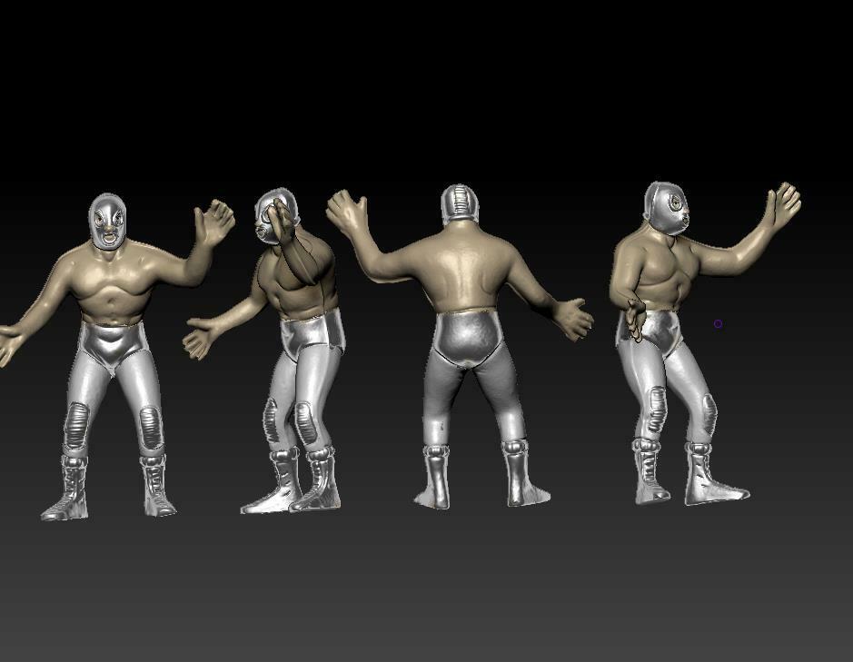 🤼 El Santo : The silver masked one, Mexican toy wrestler.・ OBJ File for ...
