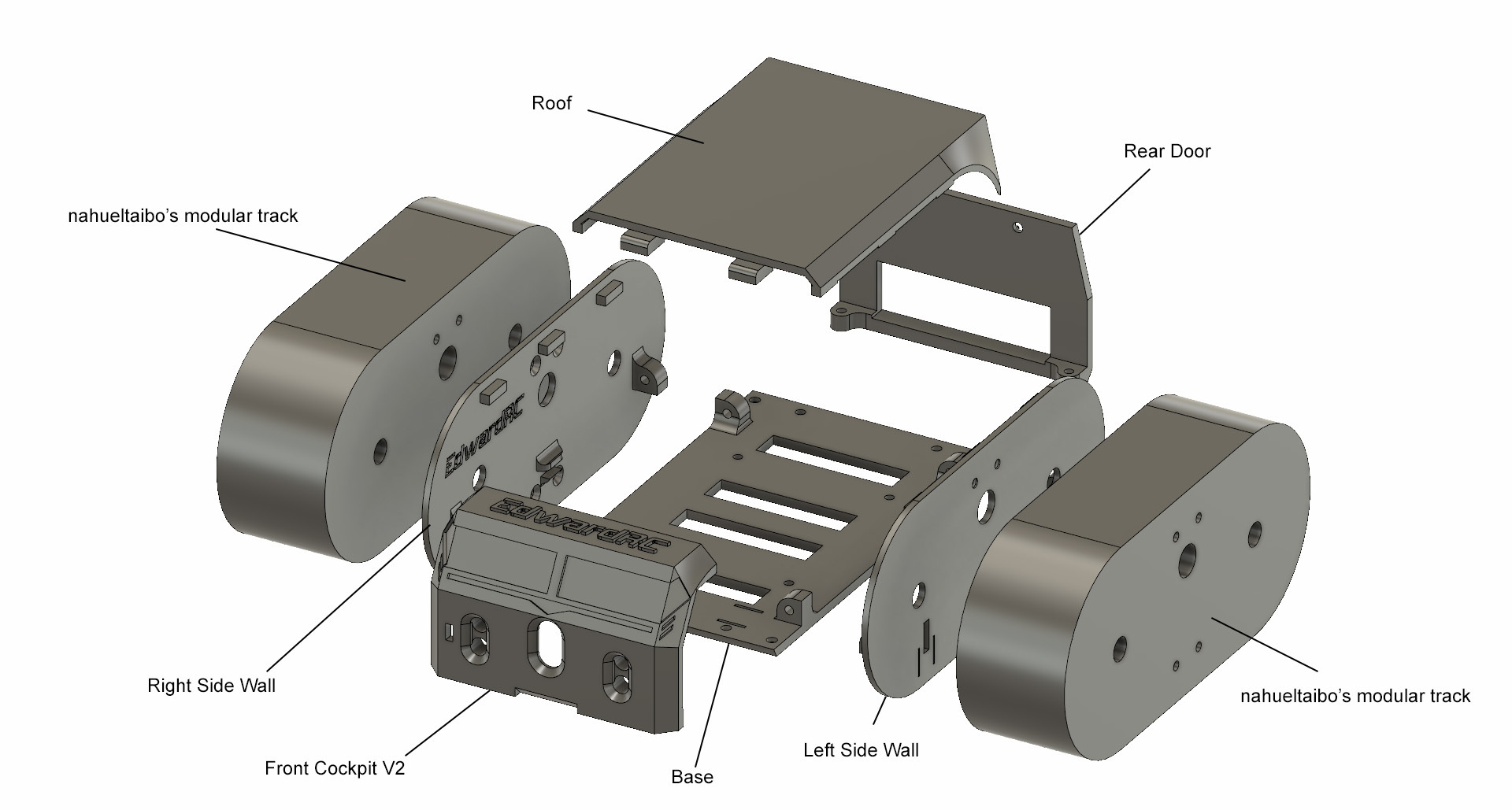Archivo STL gratuito EdRover - Mini RC Tank Rover 🪖・Objeto imprimible ...