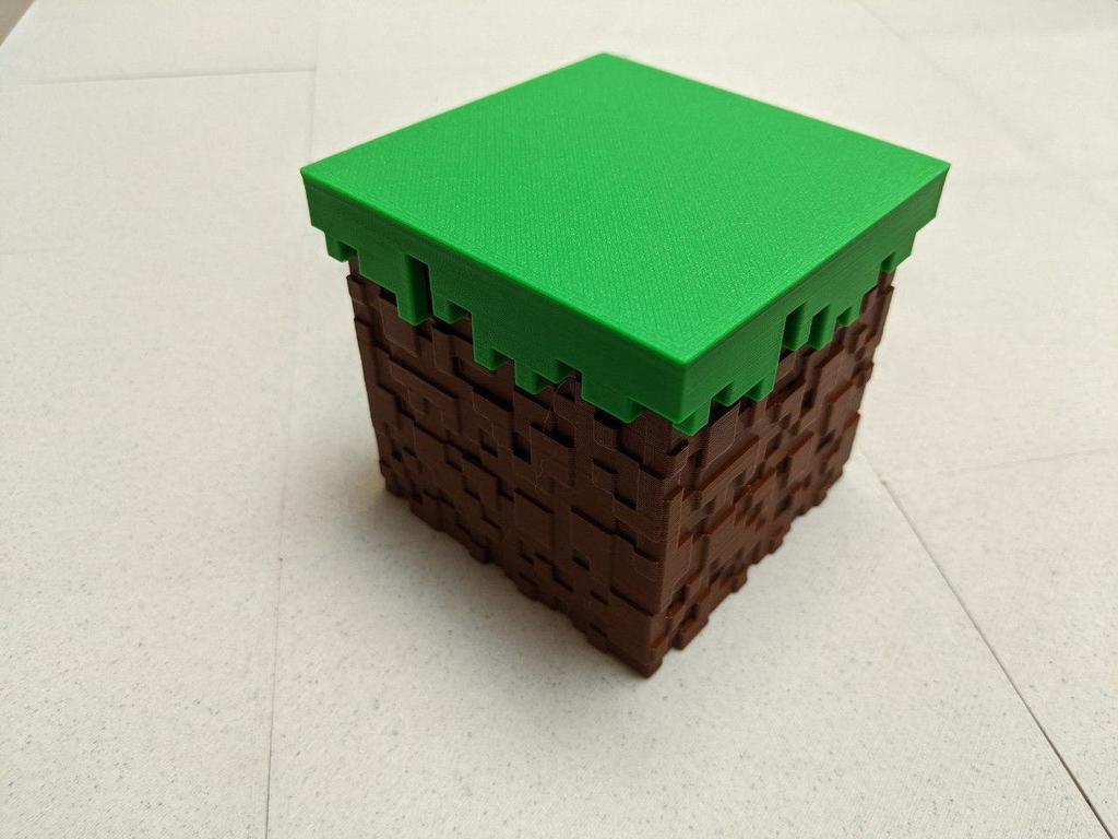 Stl File Textured Minecraft Grass Block Box 🌱 ・3d Printable Model To Download・cults