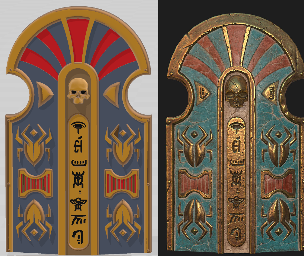 🪦 Tomb Kings Shield / Warhammer Funerary Kings Shield・ STL File for ・Cults