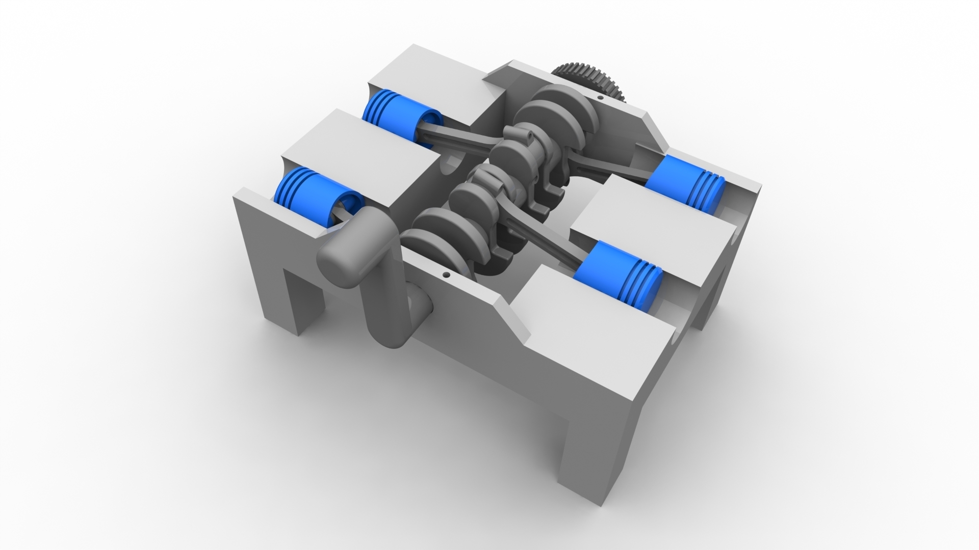 🚗 4 cylinder Boxer engine model・ STL File for ・Cults