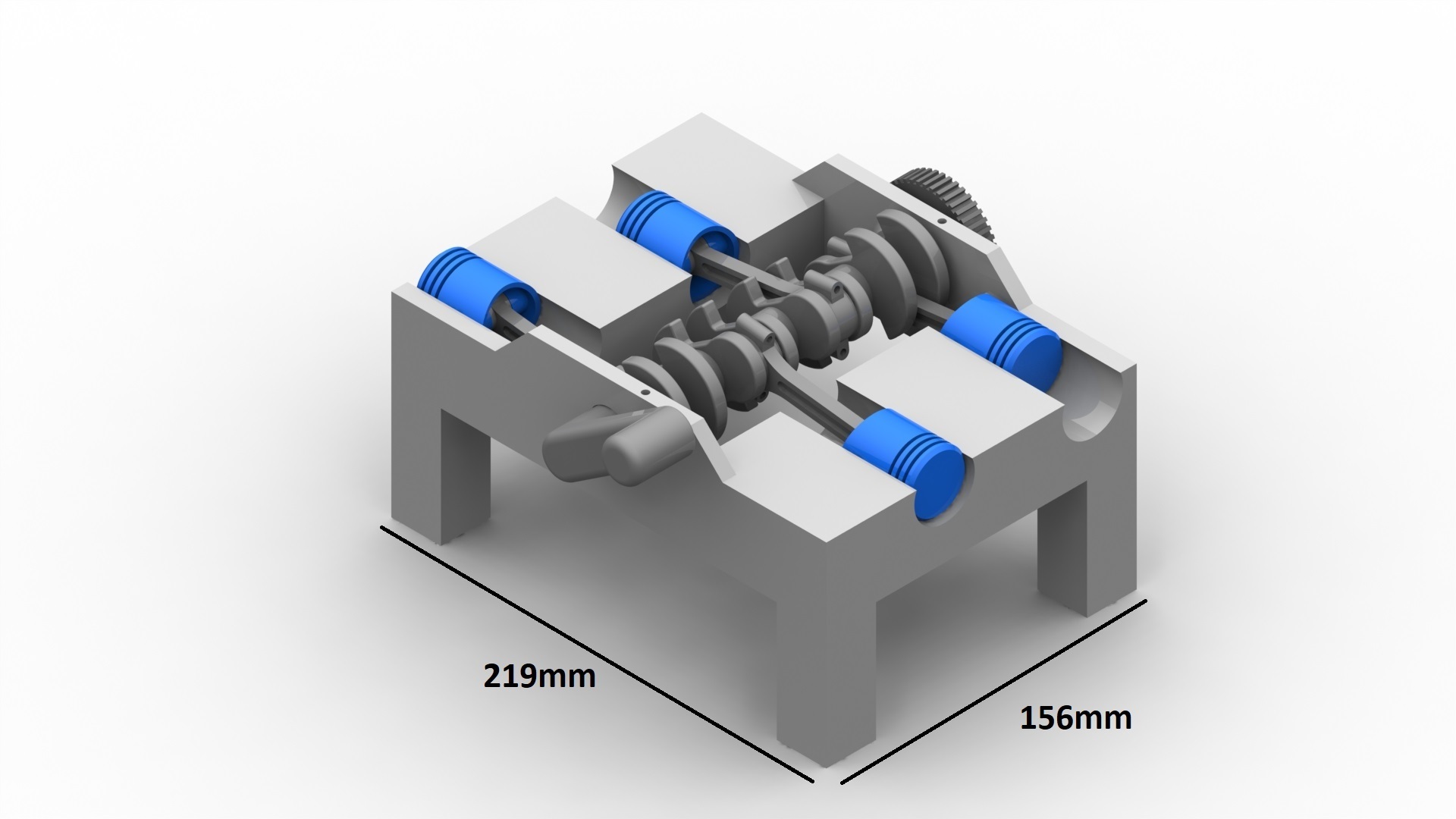🚗 4 cylinder Boxer engine model・ STL File for ・Cults