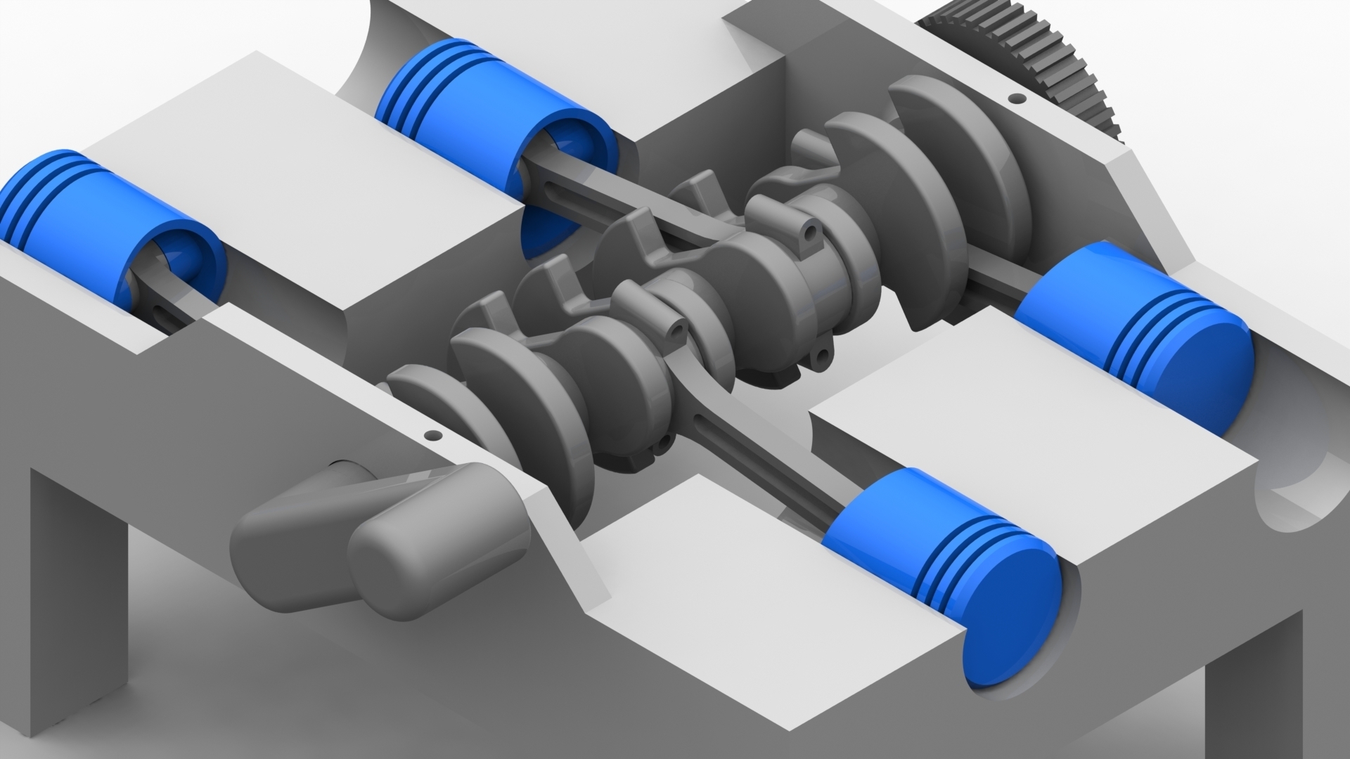 🚗 4 cylinder Boxer engine model・ STL File for ・Cults