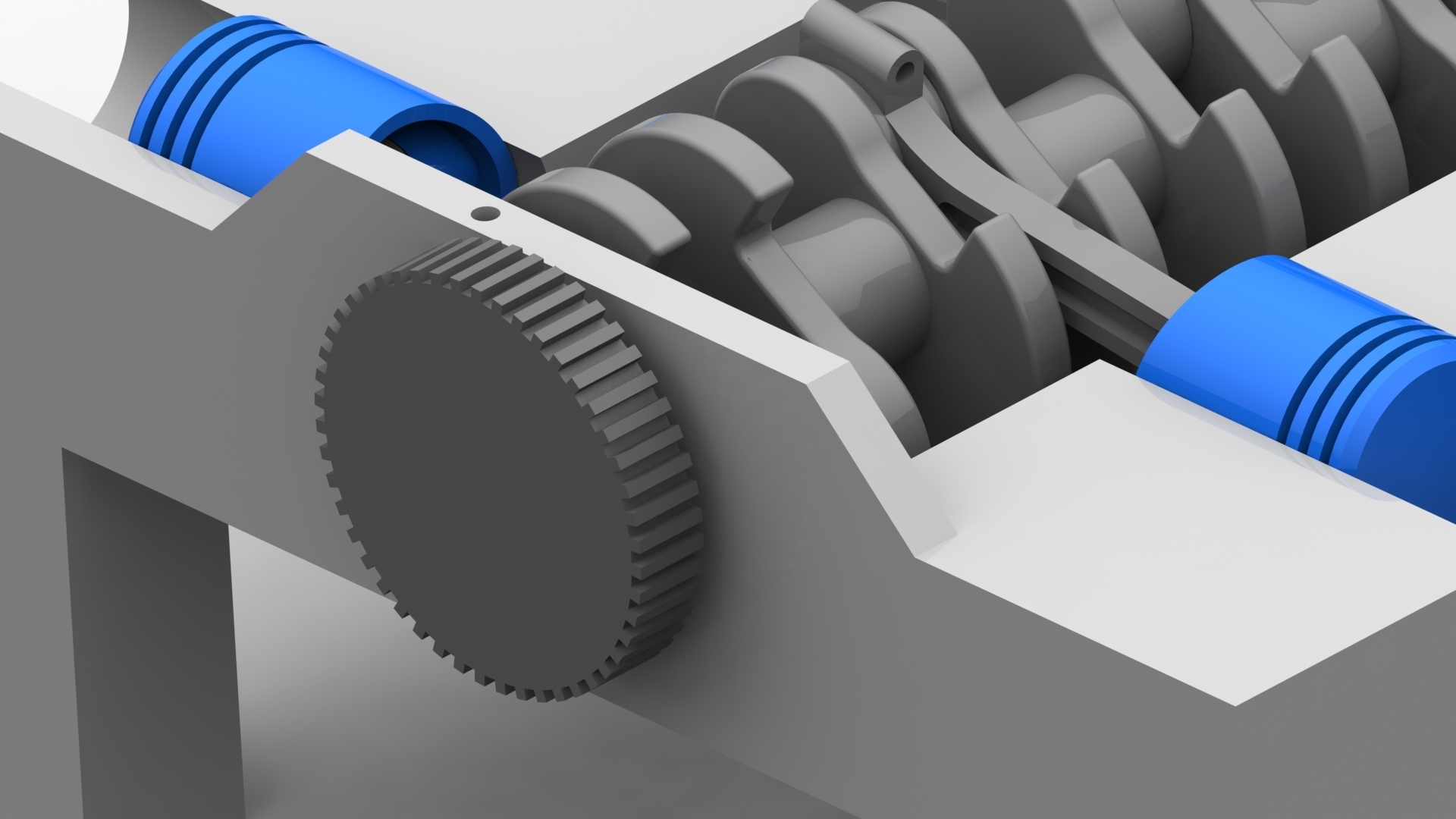 🚗 4 cylinder Boxer engine model・ STL File for ・Cults