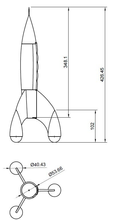 STL file Tintin Rocket 🚀・3D printing design to download・Cults