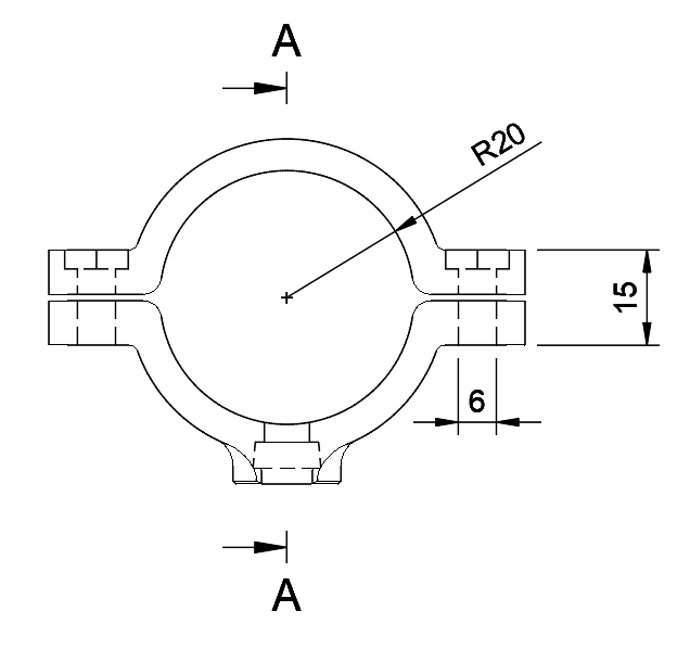 STL-Datei RO Wasser 40mm Abfluss Abwasser Rohrschelle für 1/4 ...