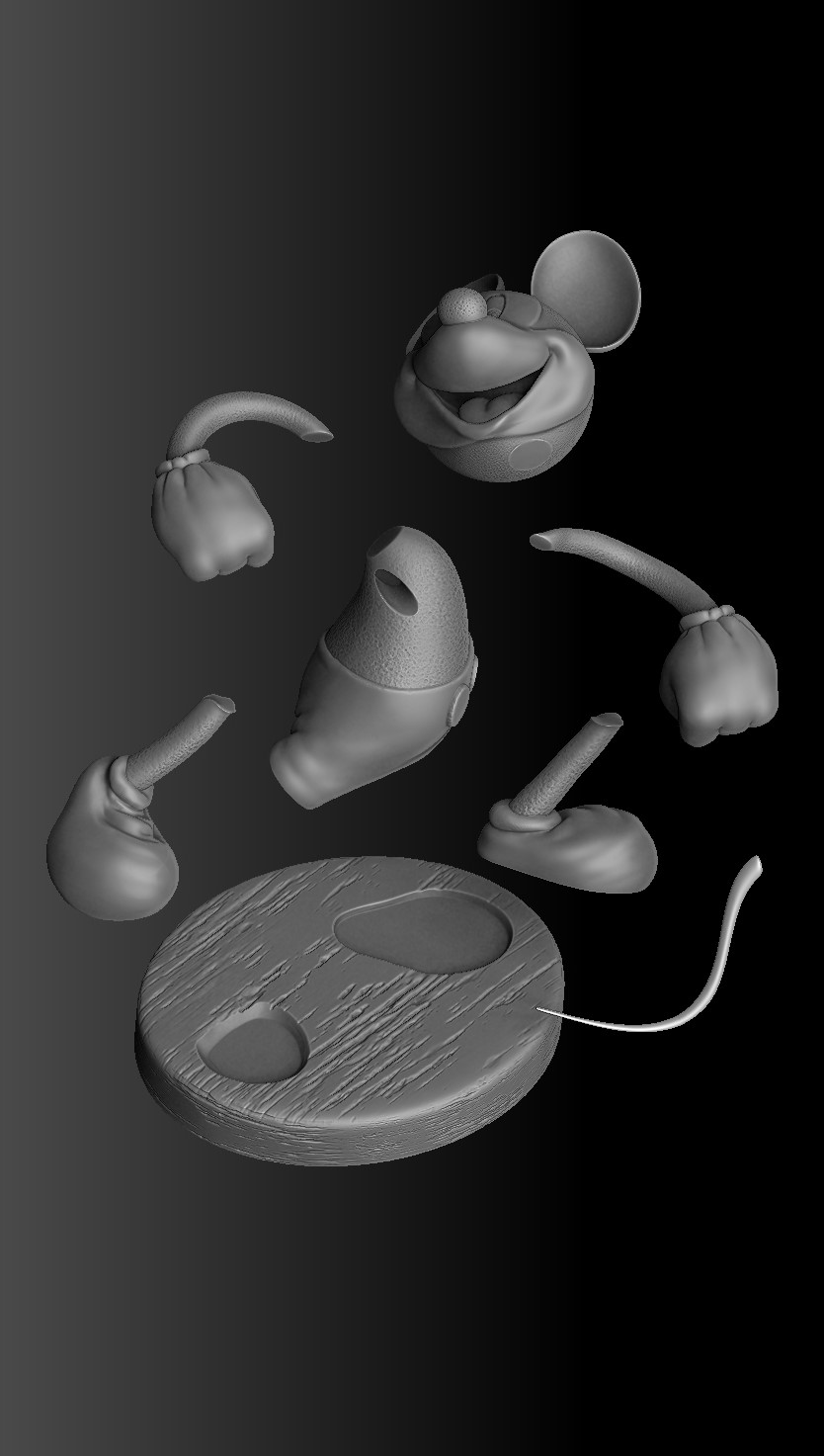 🐁 Mickey Mouse happy. 3D printable stl,obj・ STL File for ・Cults