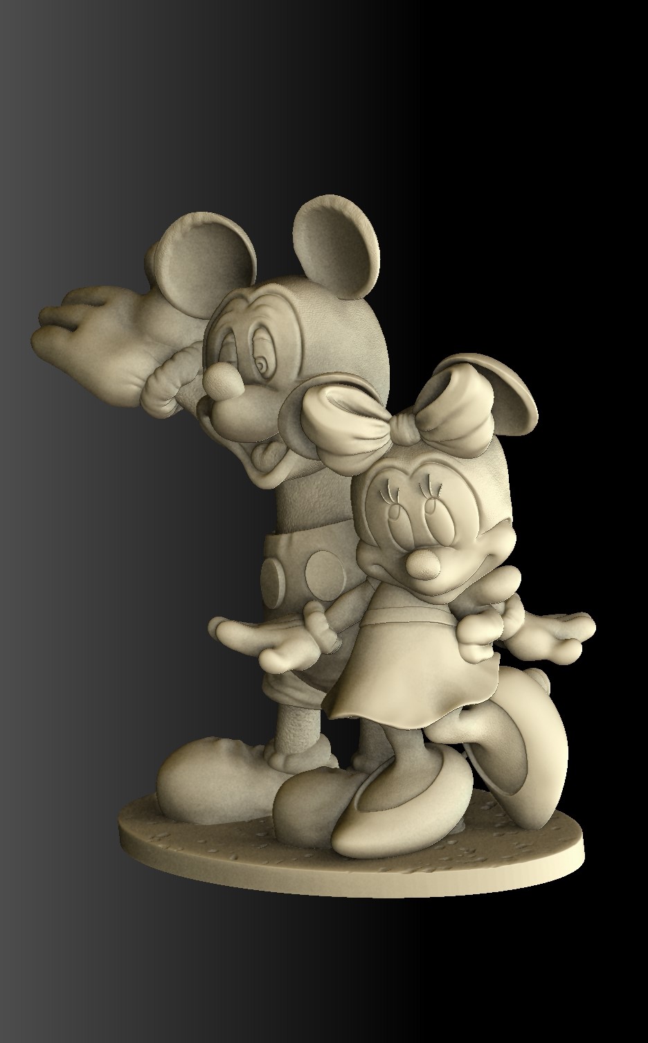 STL file Mickey and Minie mouse together.Love. STL 3D printable 🐁 (OBJ ...