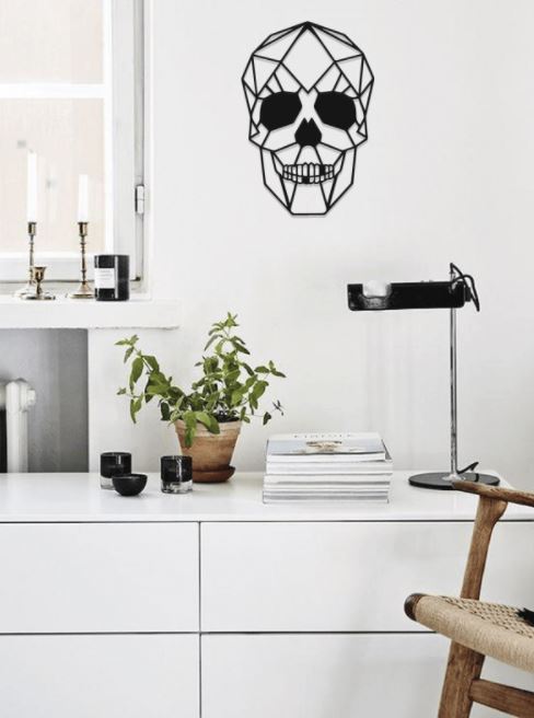 STL file 2D Geometric Skull 💀 ・Model to download and 3D print・Cults