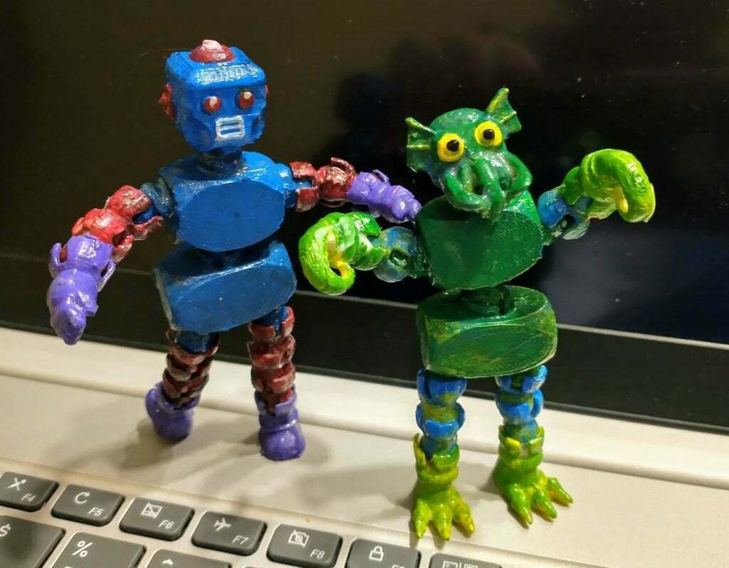 🤖 Poseable Poppin Bot Toy 2 - Claws, Tentacles, more Heads・Free STL ...