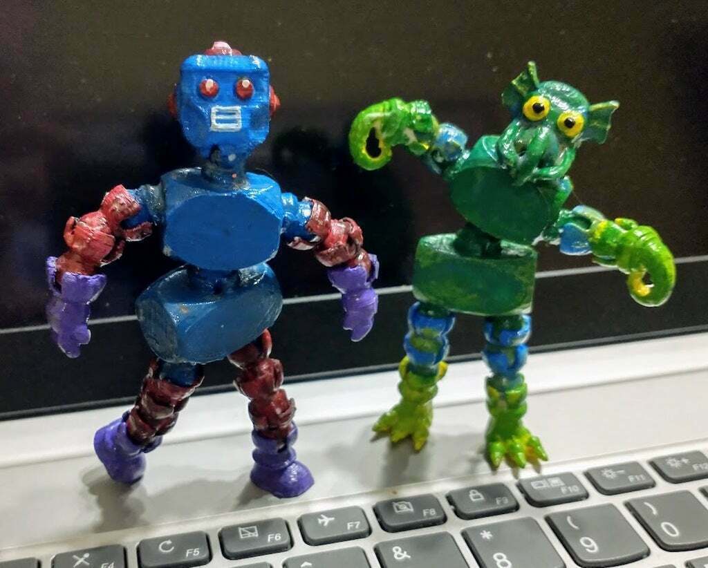 🤖 Poseable Poppin Bot Toy 2 - Claws, Tentacles, more Heads・Free STL ...