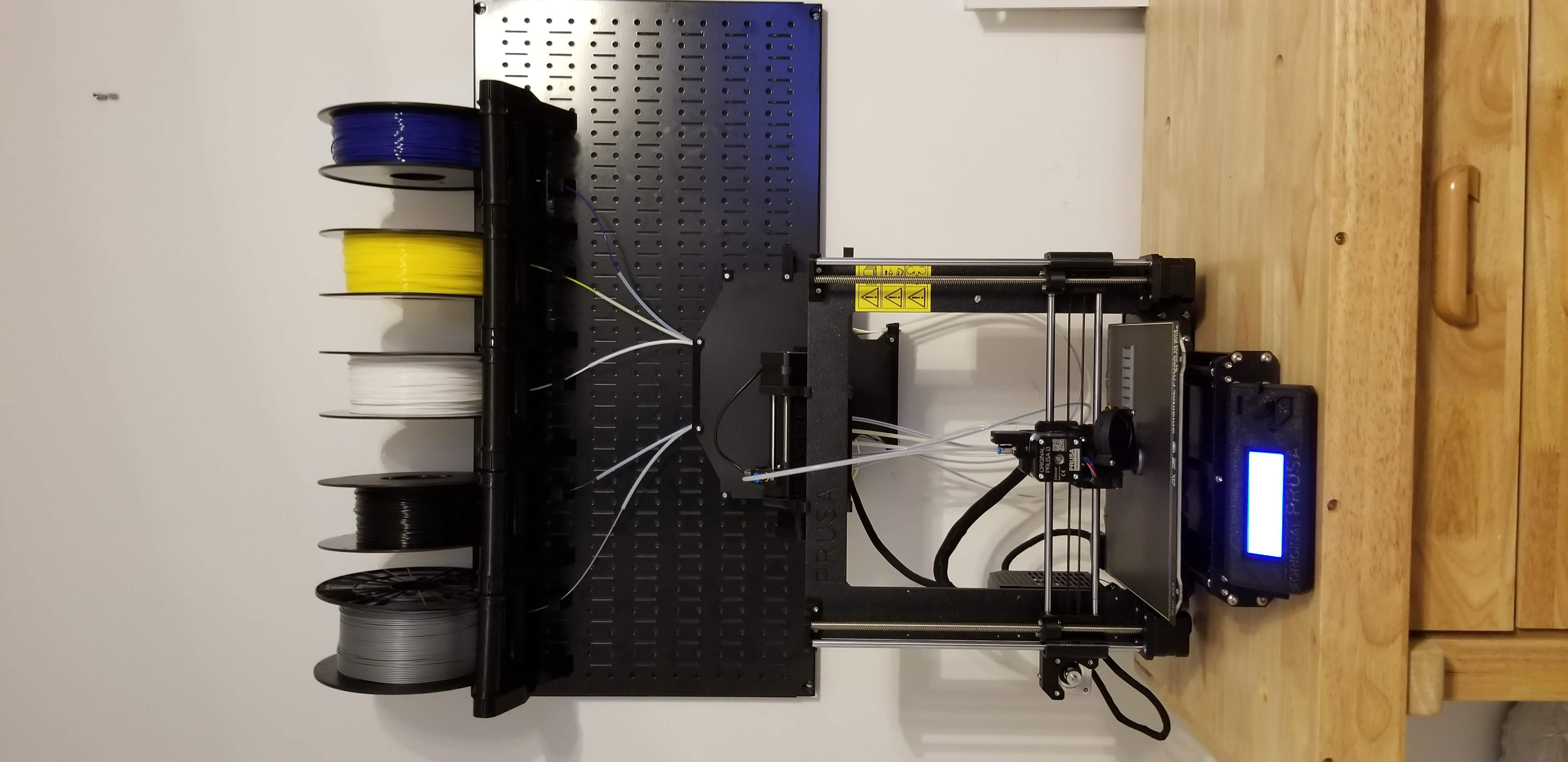 3D printed Multi-spool holder for Wall Control Peg board and Prusa ...