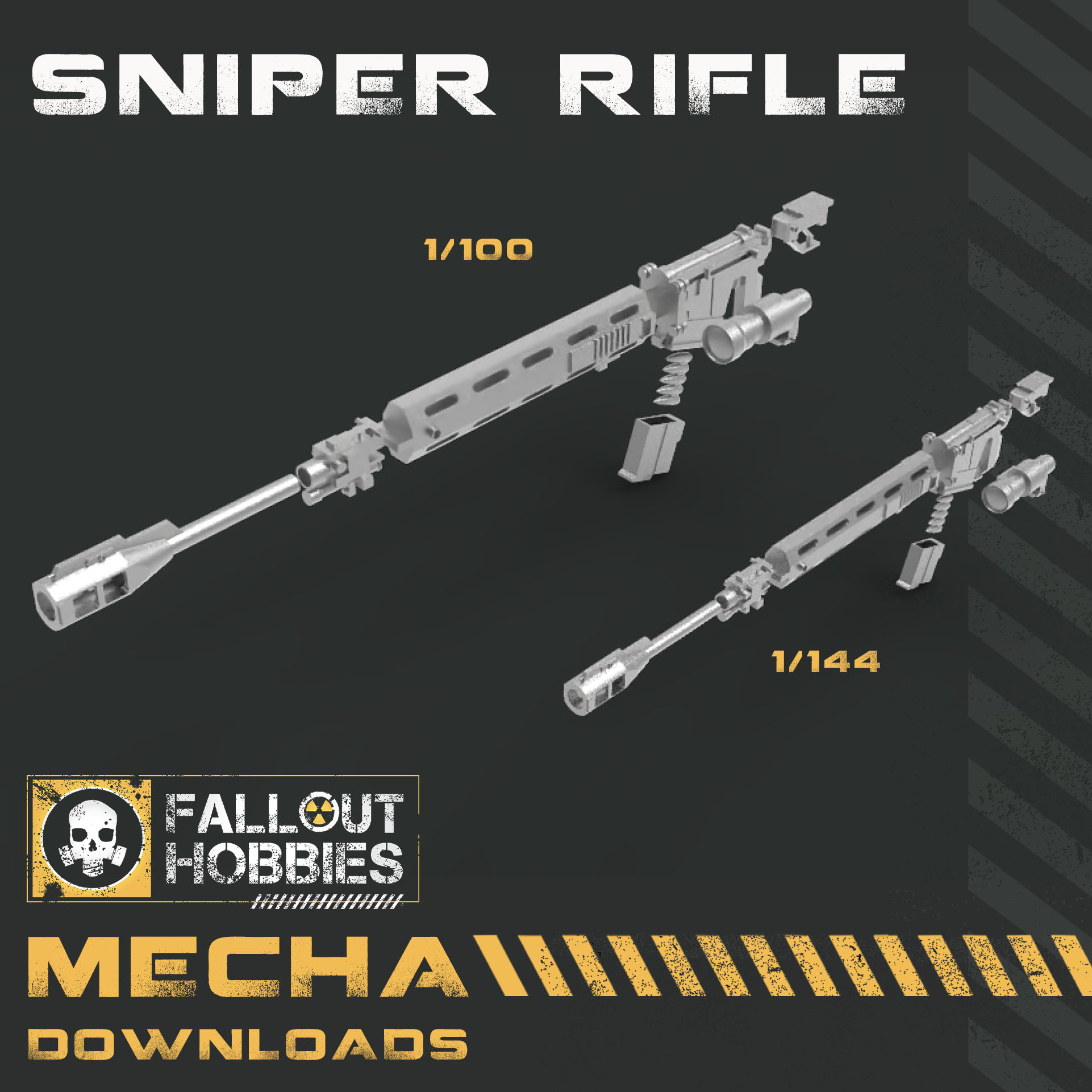 🔫 1/100 1/144 Mecha Sniper anti-ship Rifle・ 3D File for 3D printing・Cults