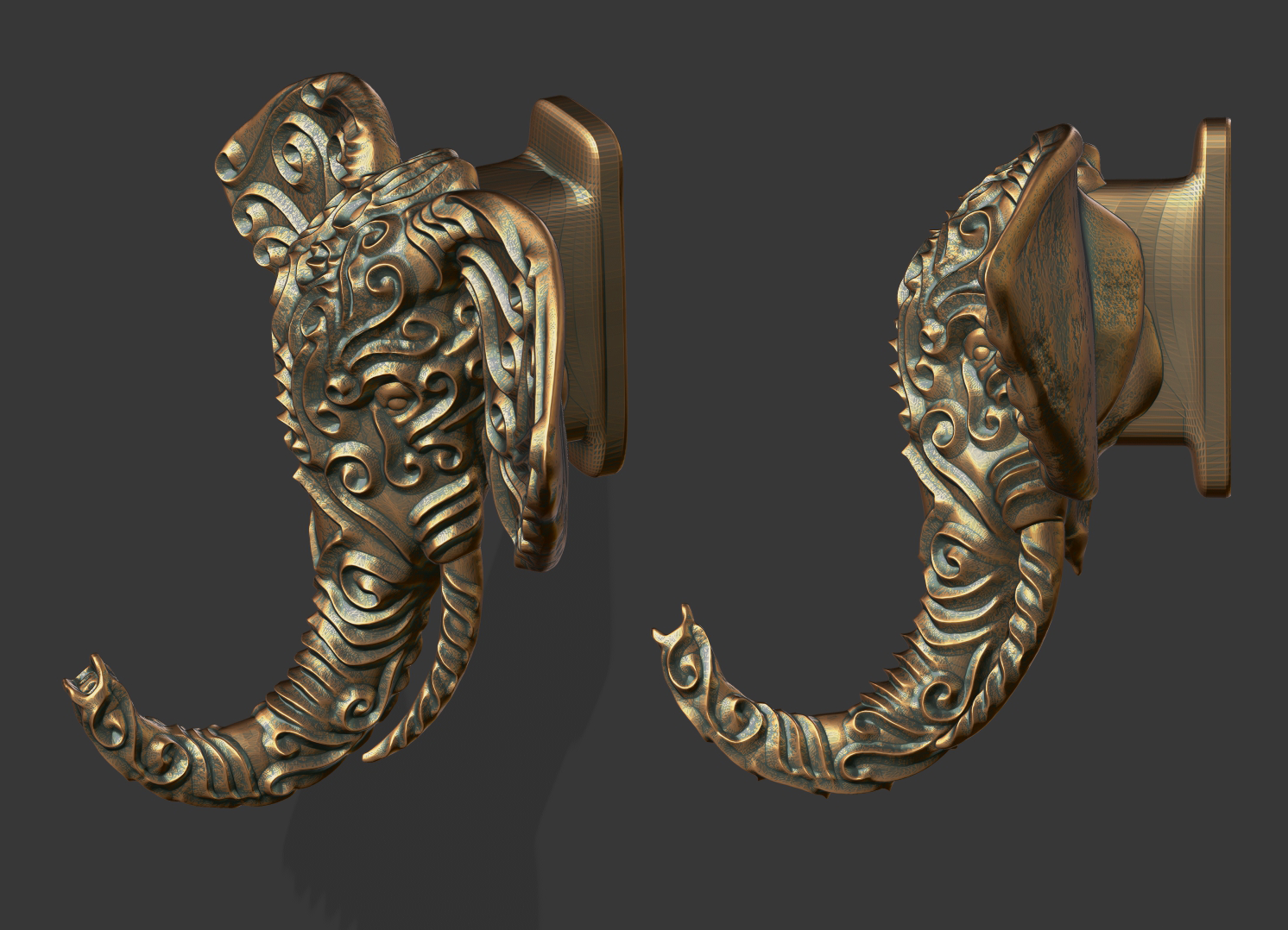 3D file Elephant Hook Rack 🐘 ・3D print object to download・Cults