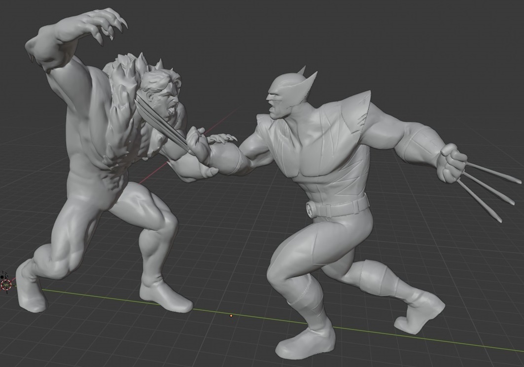 3D file X-men Diorama: Wolverine vs Sabertooth. 🦸‍♂️ ・3D printable ...