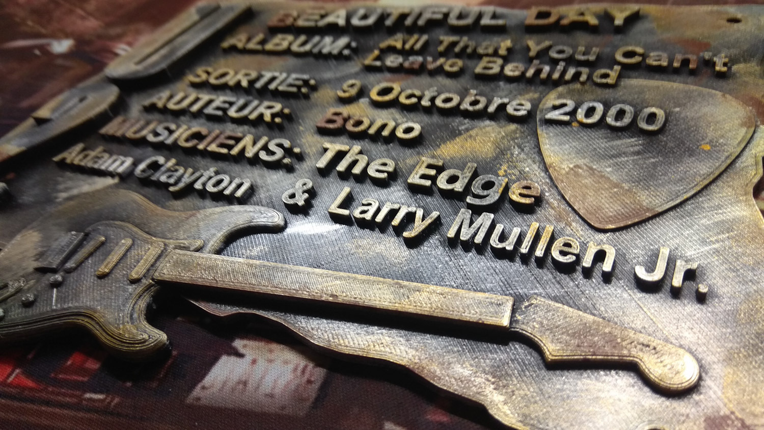 STL file U2 Beautiful Day plate 🪨 ・3D print model to download・Cults