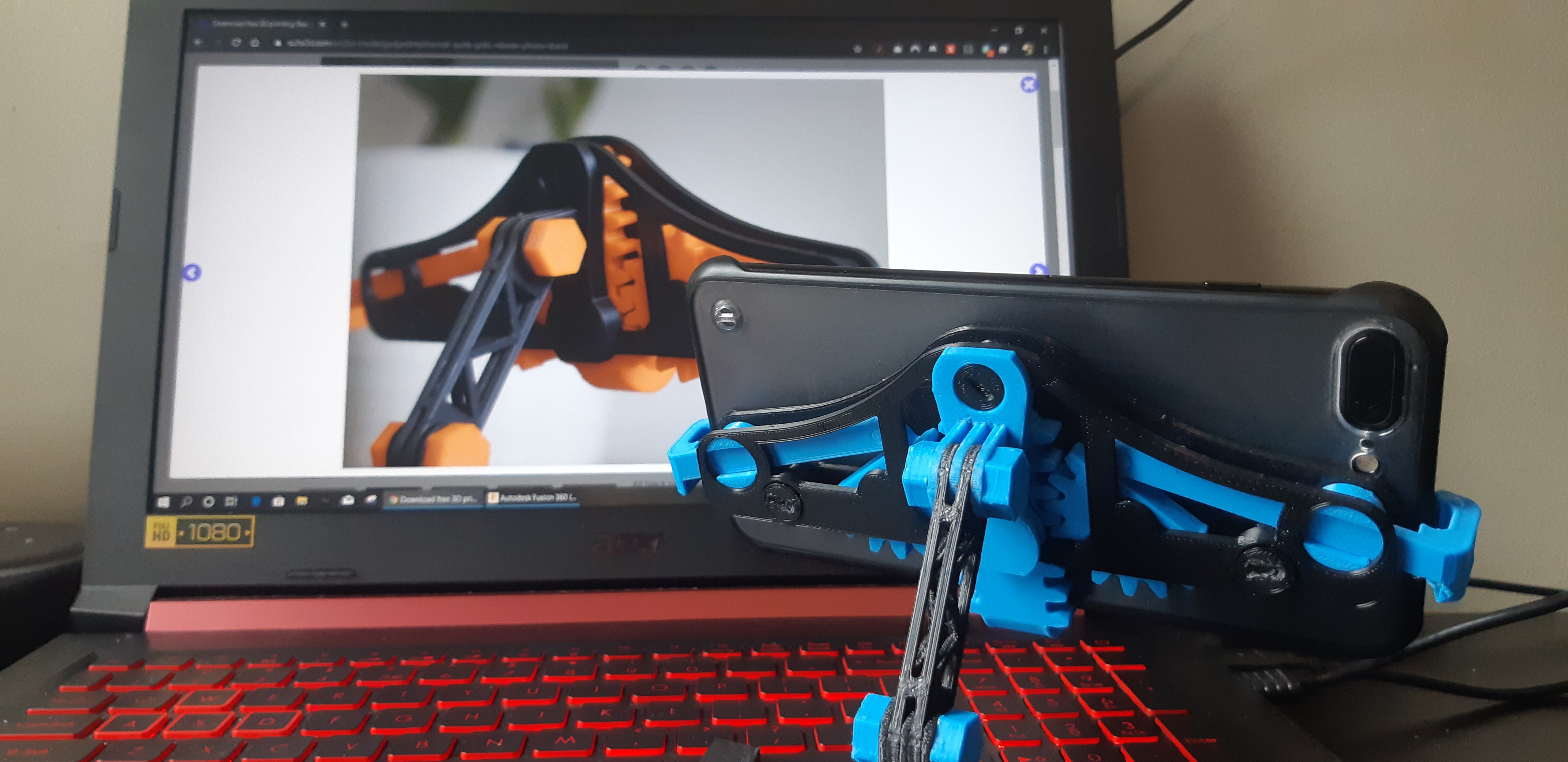 3D print Mechanical Quick Grab/Release Phone Stand・Cults