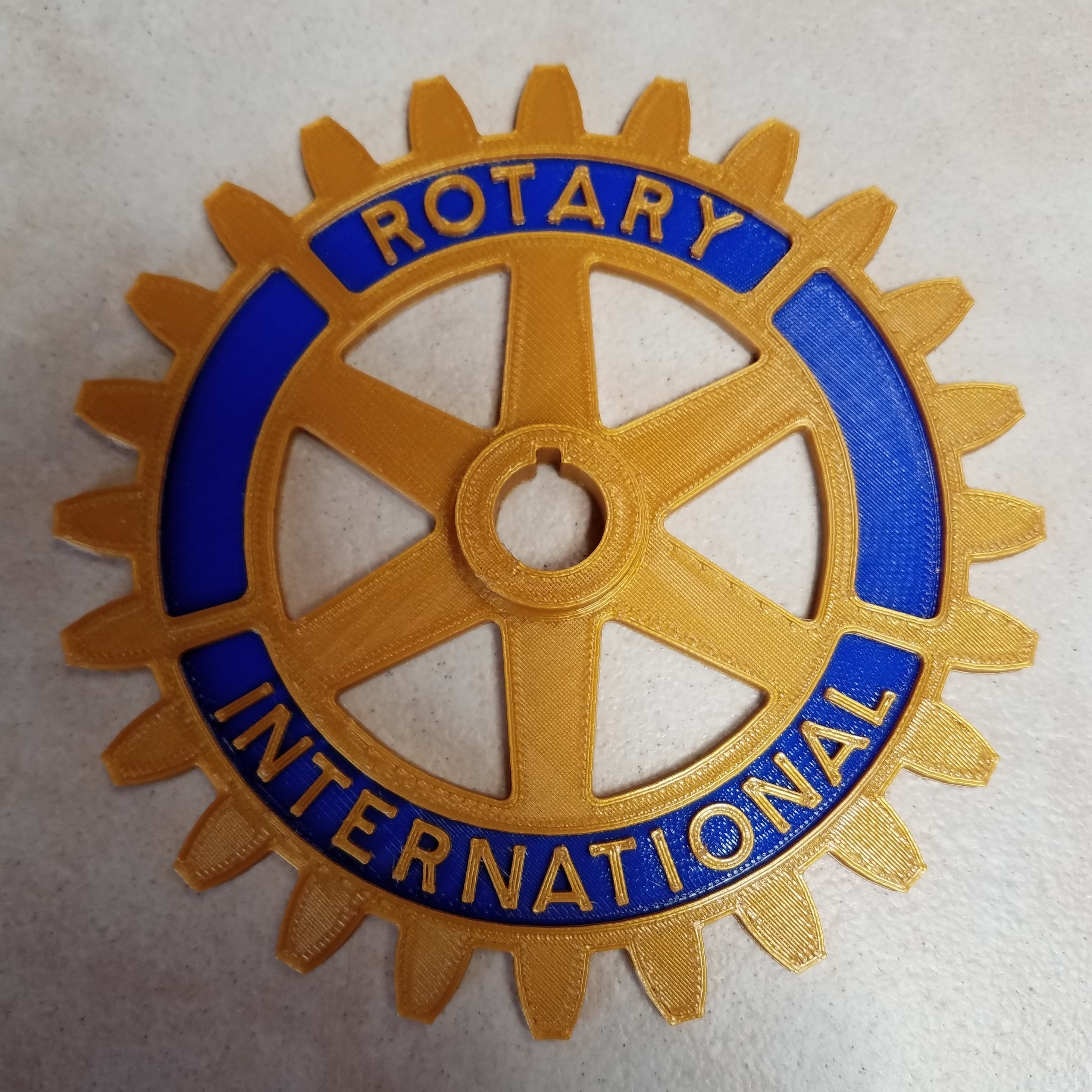 🎨 Rotary International Symbol - Dual Extrusion・Free STL File for ・Cults