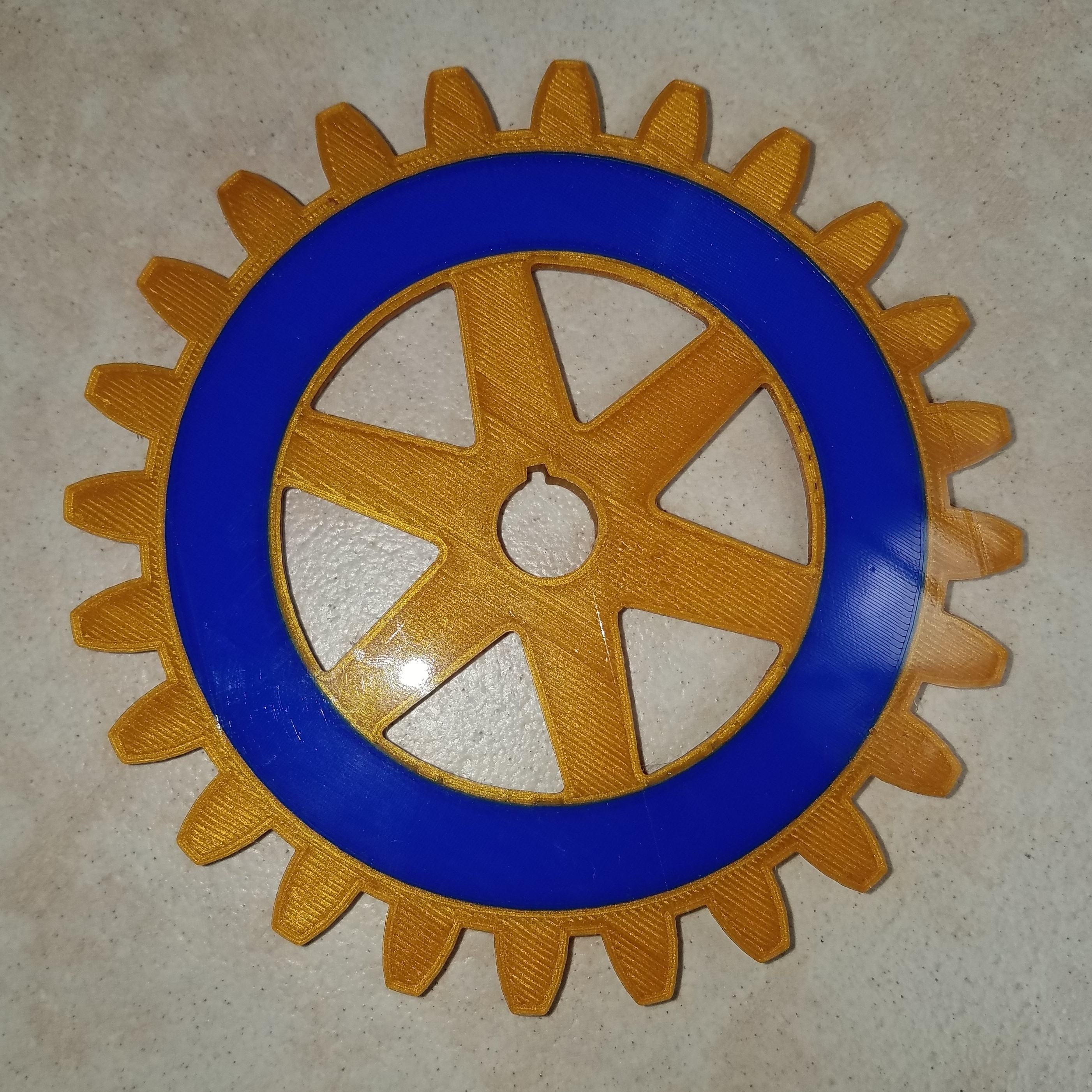 🎨 Rotary International Symbol - Dual Extrusion・Free STL File for ・Cults