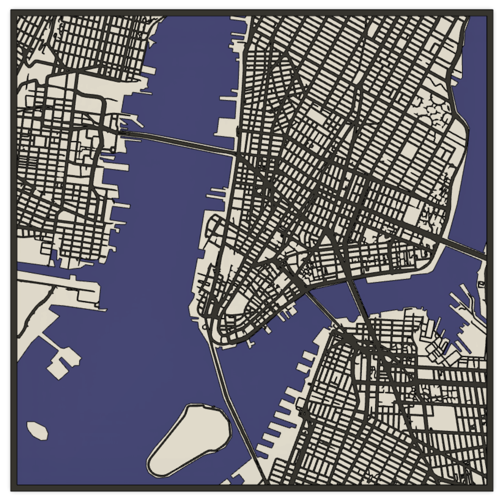 Free STL file Manhattan streets 🗺️・3D printable model to download・Cults