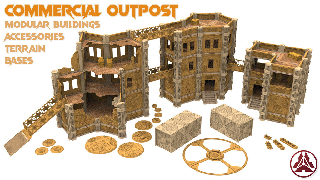 🏗️ Modular ruined building Industrial・Free STL File for 3D printing・Cults