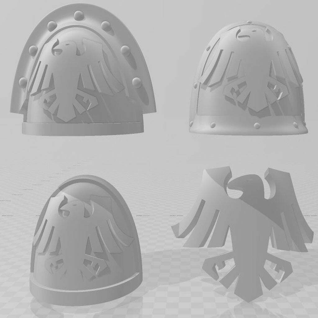 🐦 Raven Guard pads and curved logo・Free STL File for ・Cults