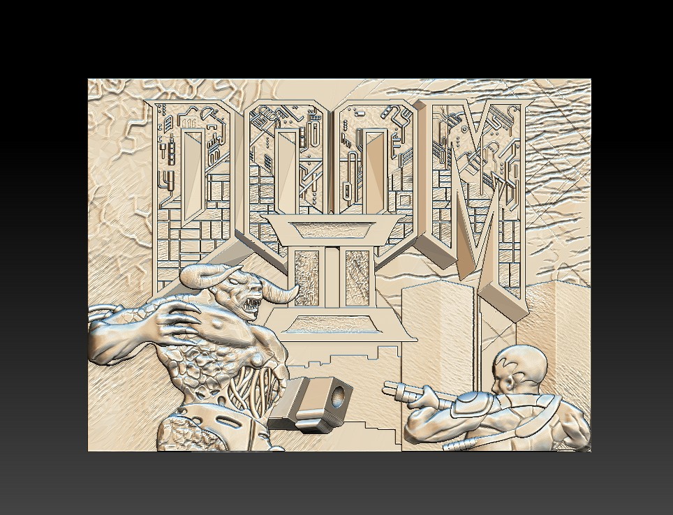 STL file DOOM 2, DOOMGUY, 3d model, picture, bas-relief. 🖼️・3D ...