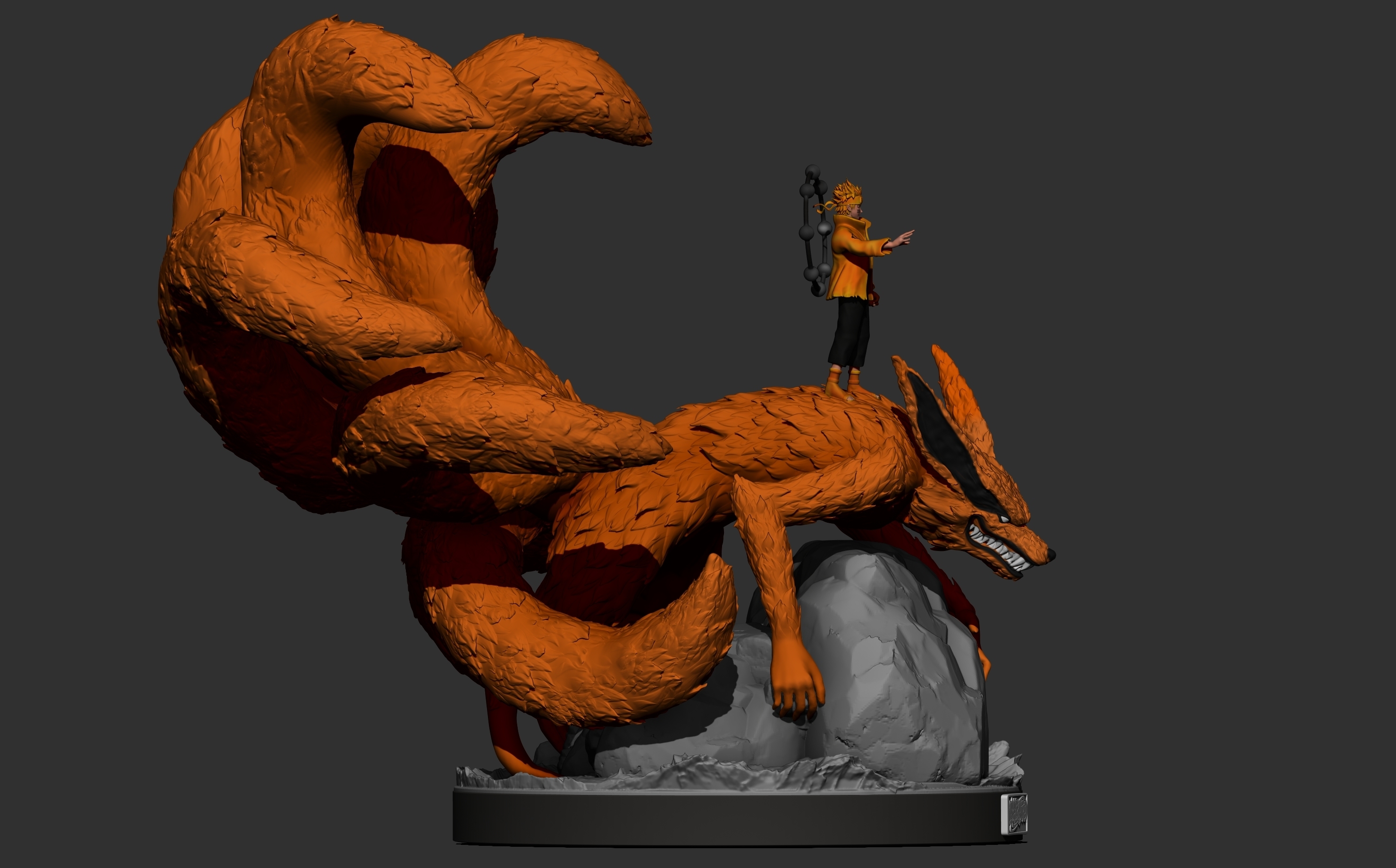 🦊 naruto and kurama statue/figurine・ 3D File for ・Cults