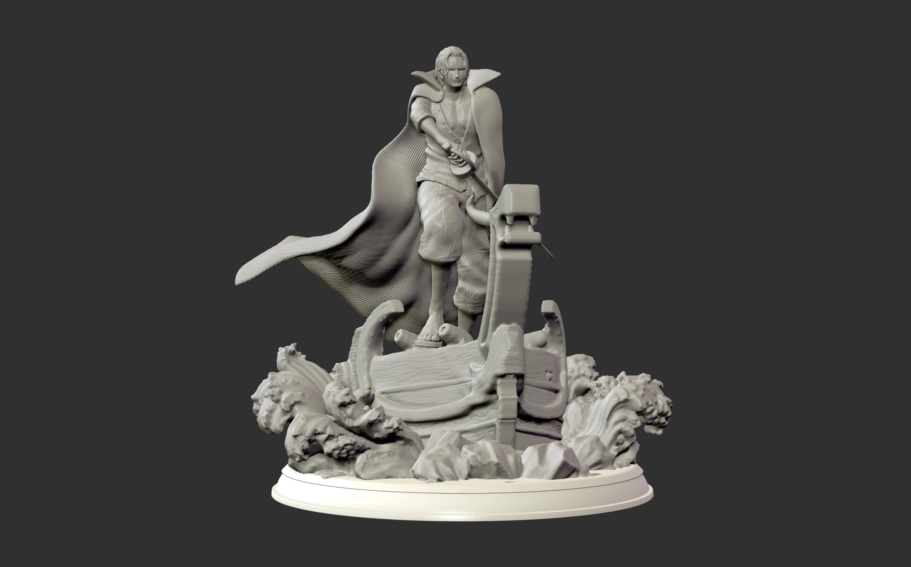 3D file Red Hair Shanks V2 3d print statue - One Piece figurine 💇 ・3D ...