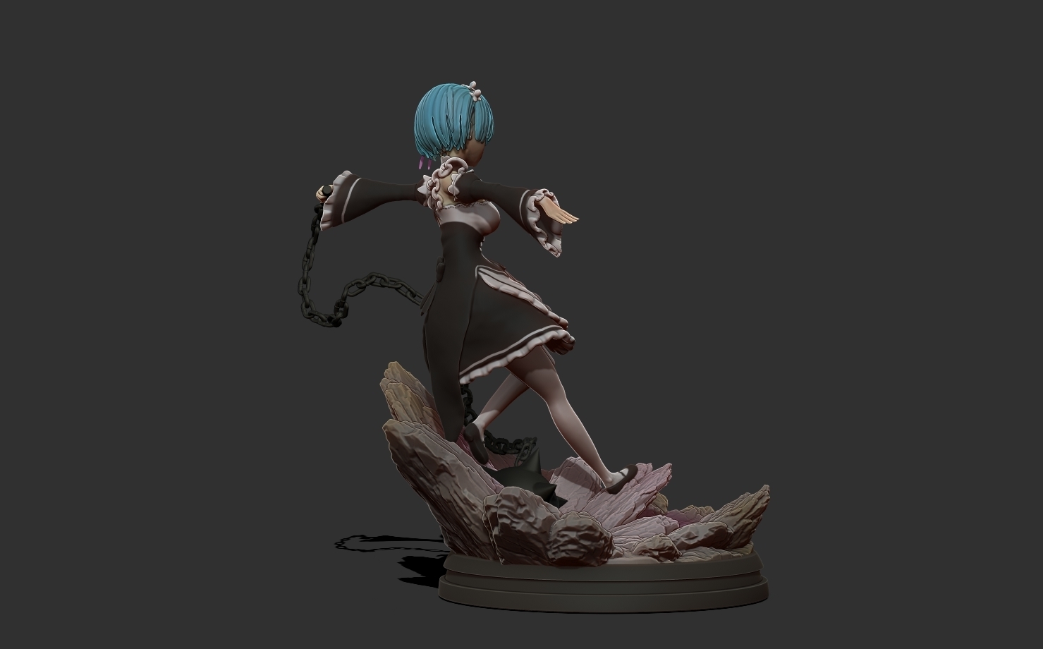 3D file Rem 3d print statue diorama - Re Zero Figurine 🐏 ・3D print ...