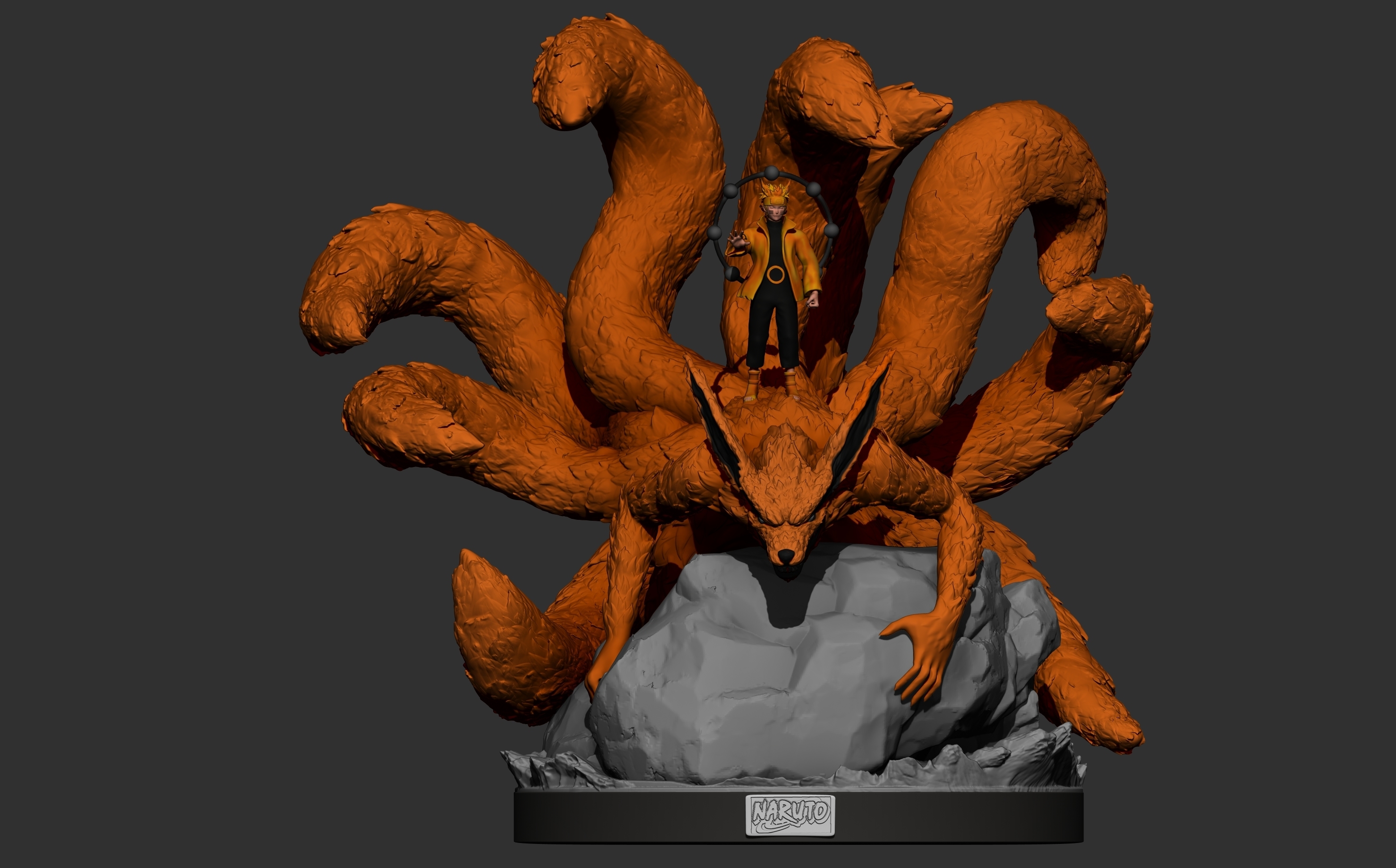 🦊 naruto and kurama statue/figurine・ 3D File for ・Cults