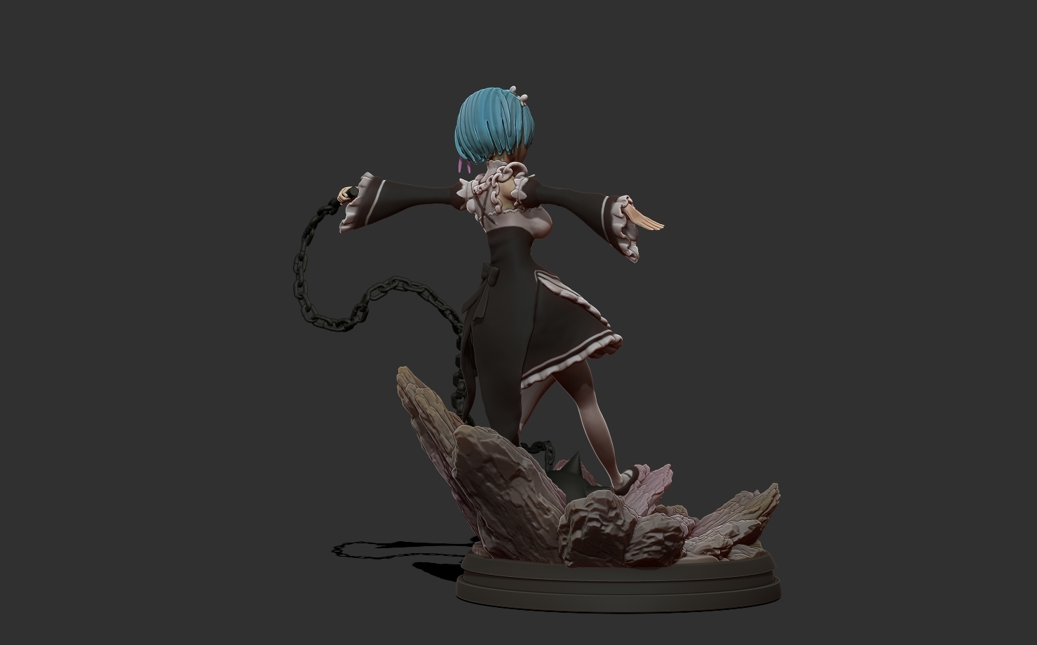 3D file Rem 3d print statue diorama - Re Zero Figurine 🐏 ・3D print ...