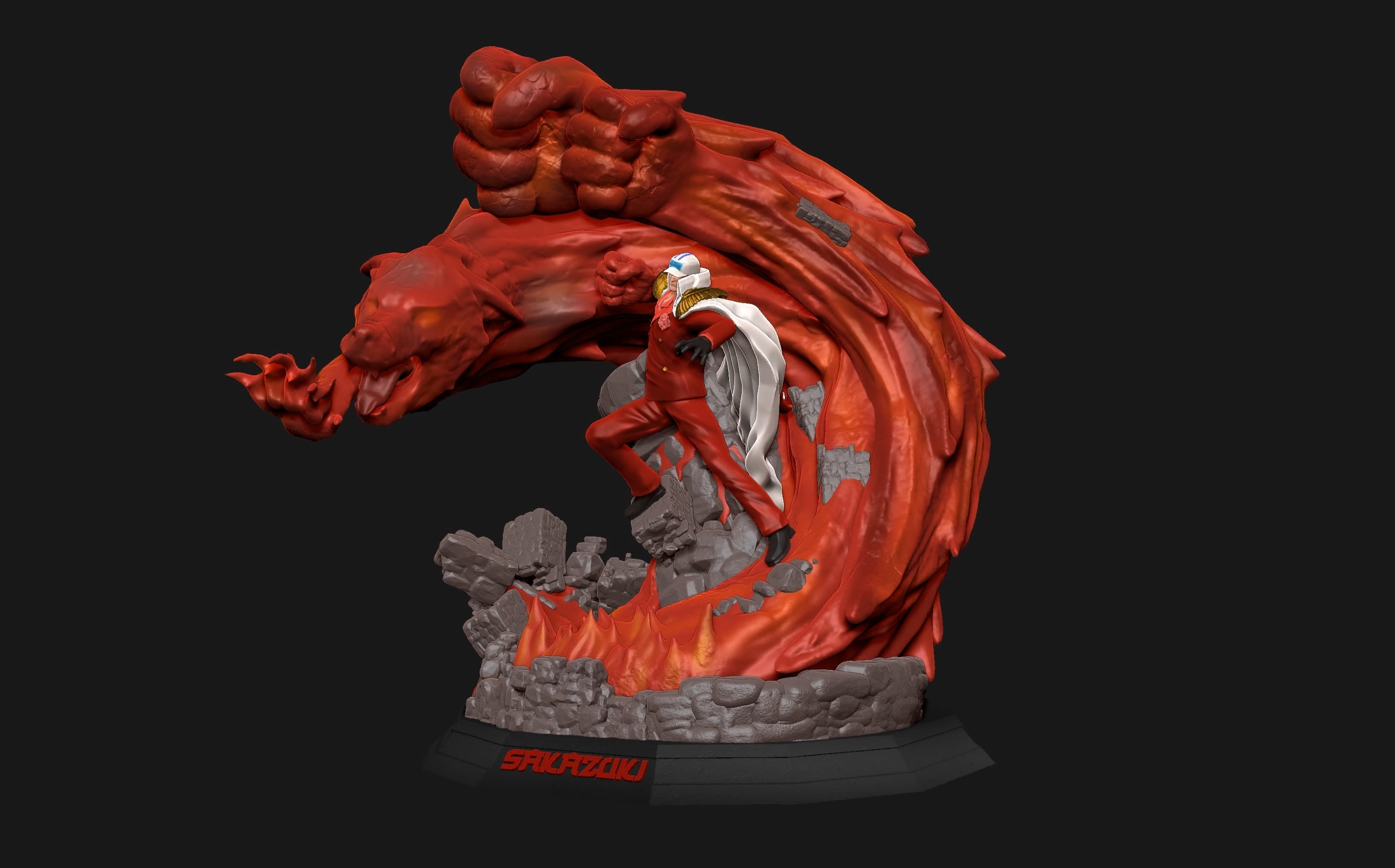 🏴‍☠️ Akainu Sakazuki - One Piece - Marine Admiral 3d print statue・ 3D ...