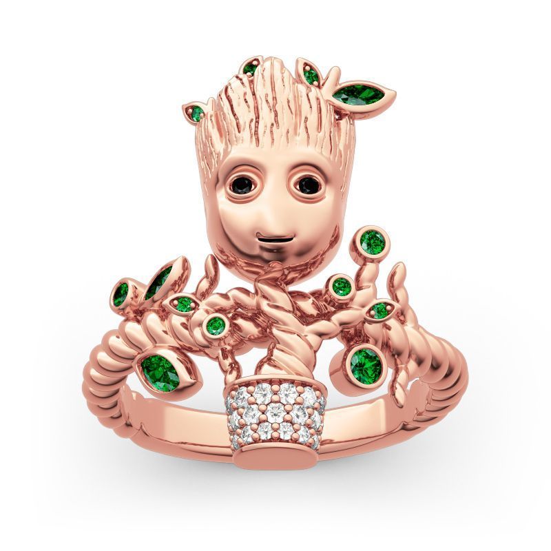 Бесплатный 3D файл JCR 1008 Groot Tree Man Sterling Gold Ring 🌳・3D ...