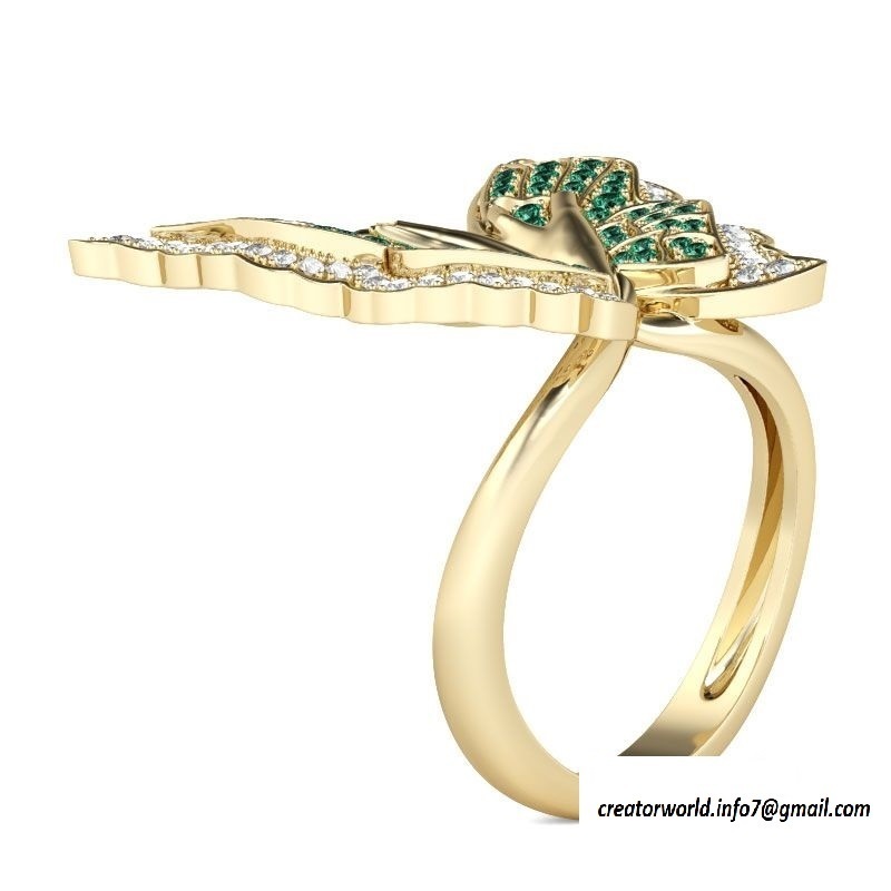 🦋 JCR 1005 Butterfly Sterling Gold Cocktail Ring・Free 3D File for ・Cults