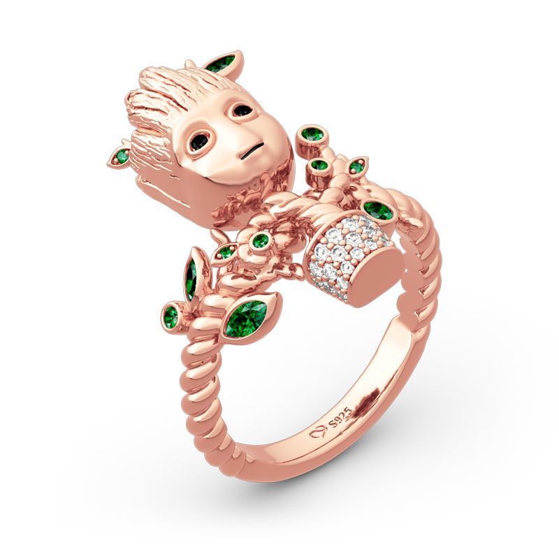 Бесплатный 3D файл JCR 1008 Groot Tree Man Sterling Gold Ring 🌳・3D ...