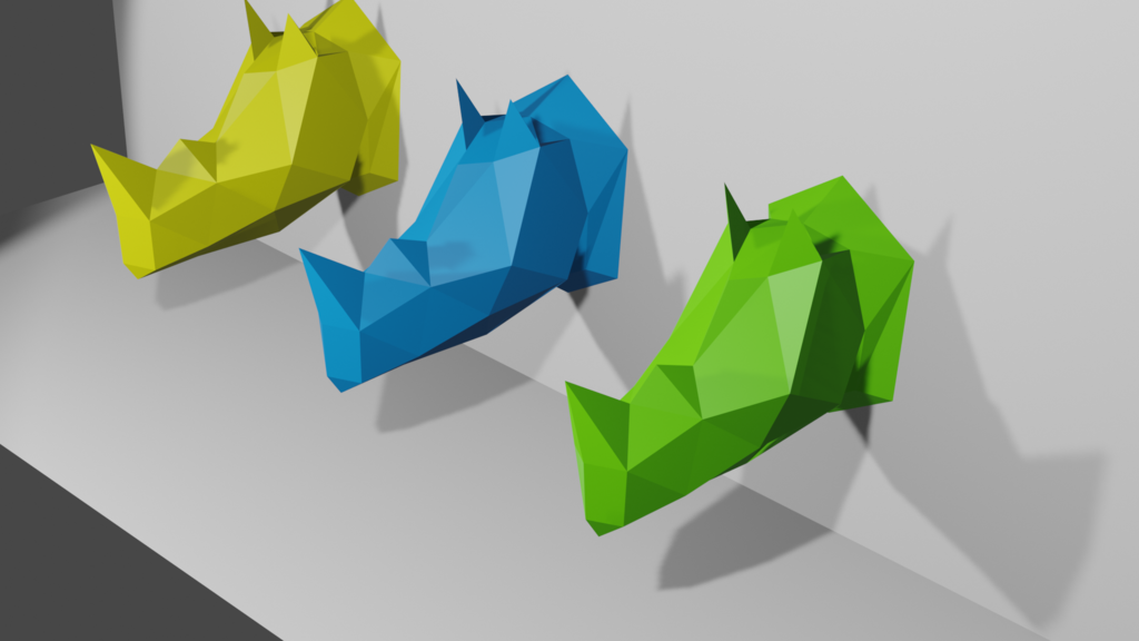 Бесплатный STL файл Rinocer LOW POLY DECOR WALL 🏠 ・3D-печатная модель ...