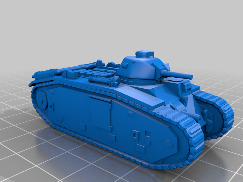 🪖 1:100 Char B1 tank・Free STL File for ・Cults